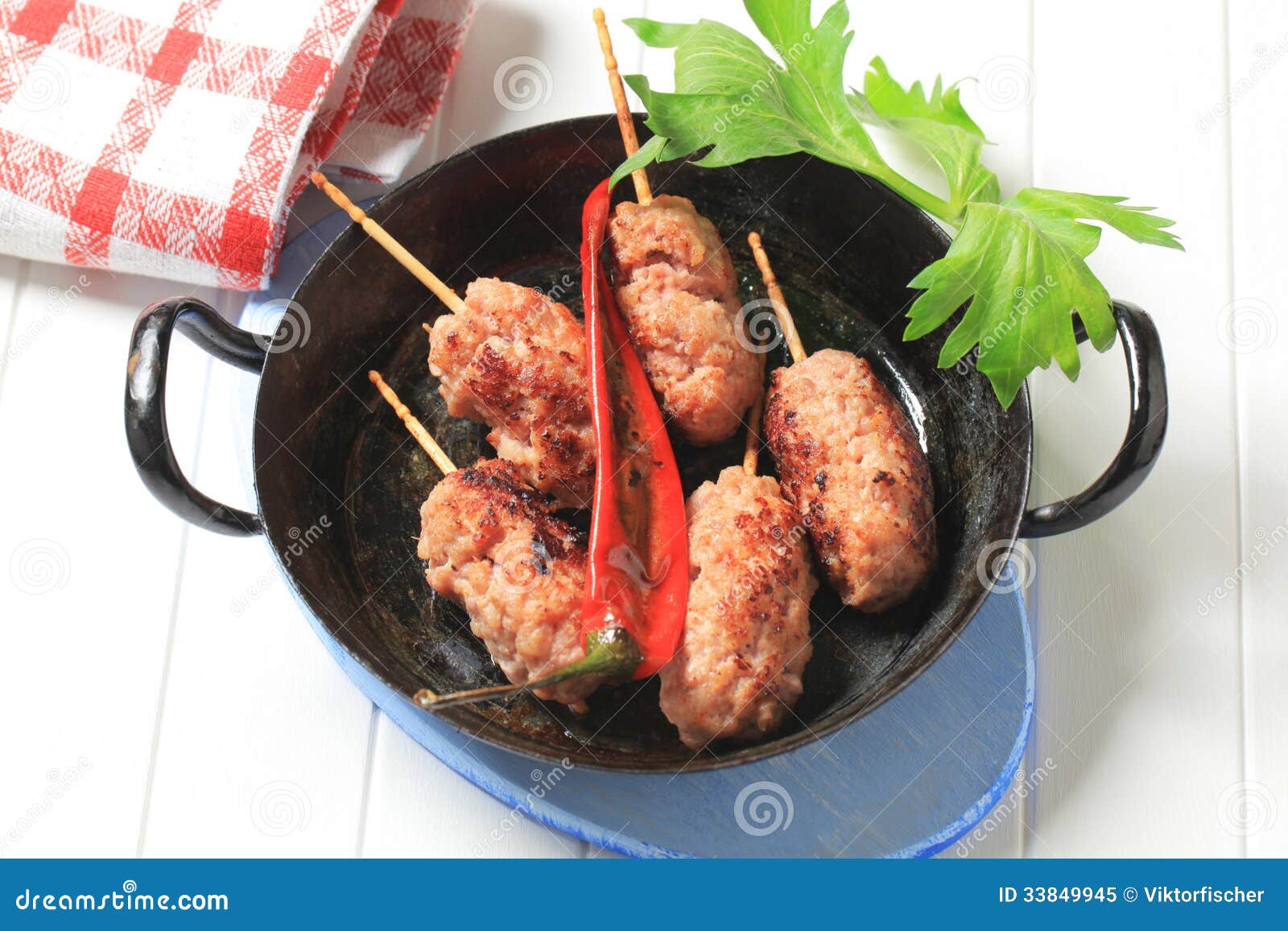 Minced meat kebabs stock image. Image of fried, minced - 33849945