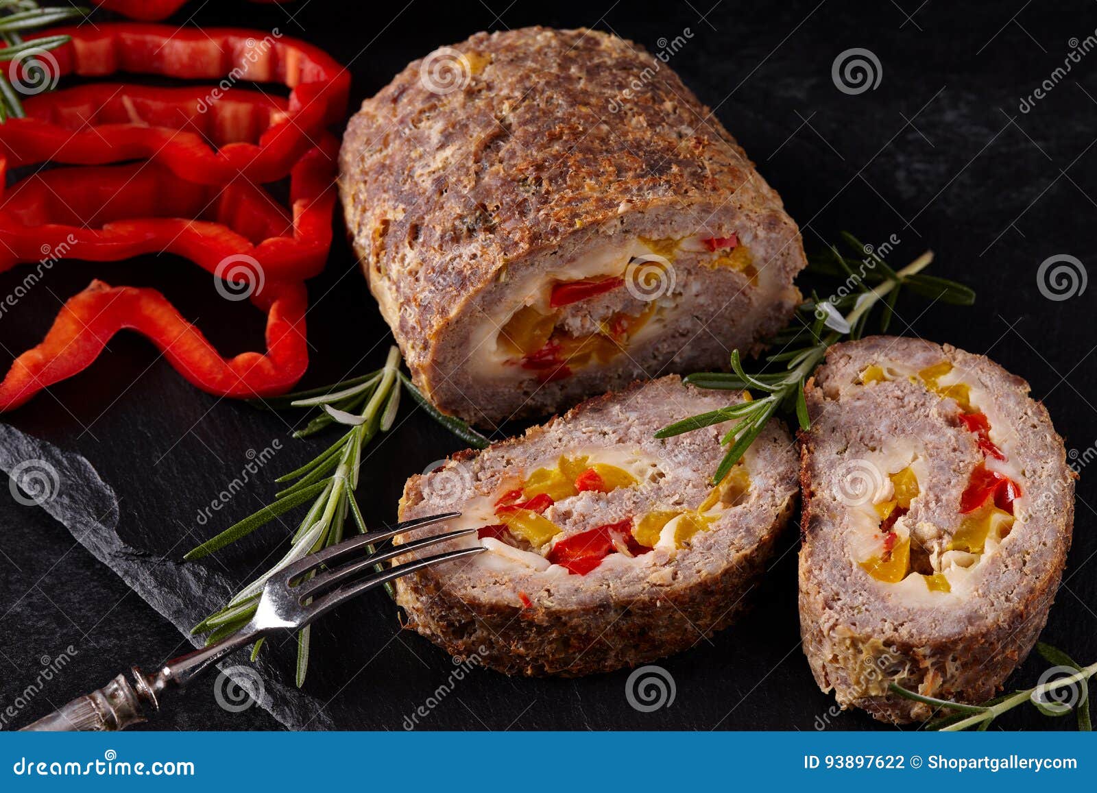 Minced Meat Loaf Closeup stock photo. Image of pork, prepared - 93897622