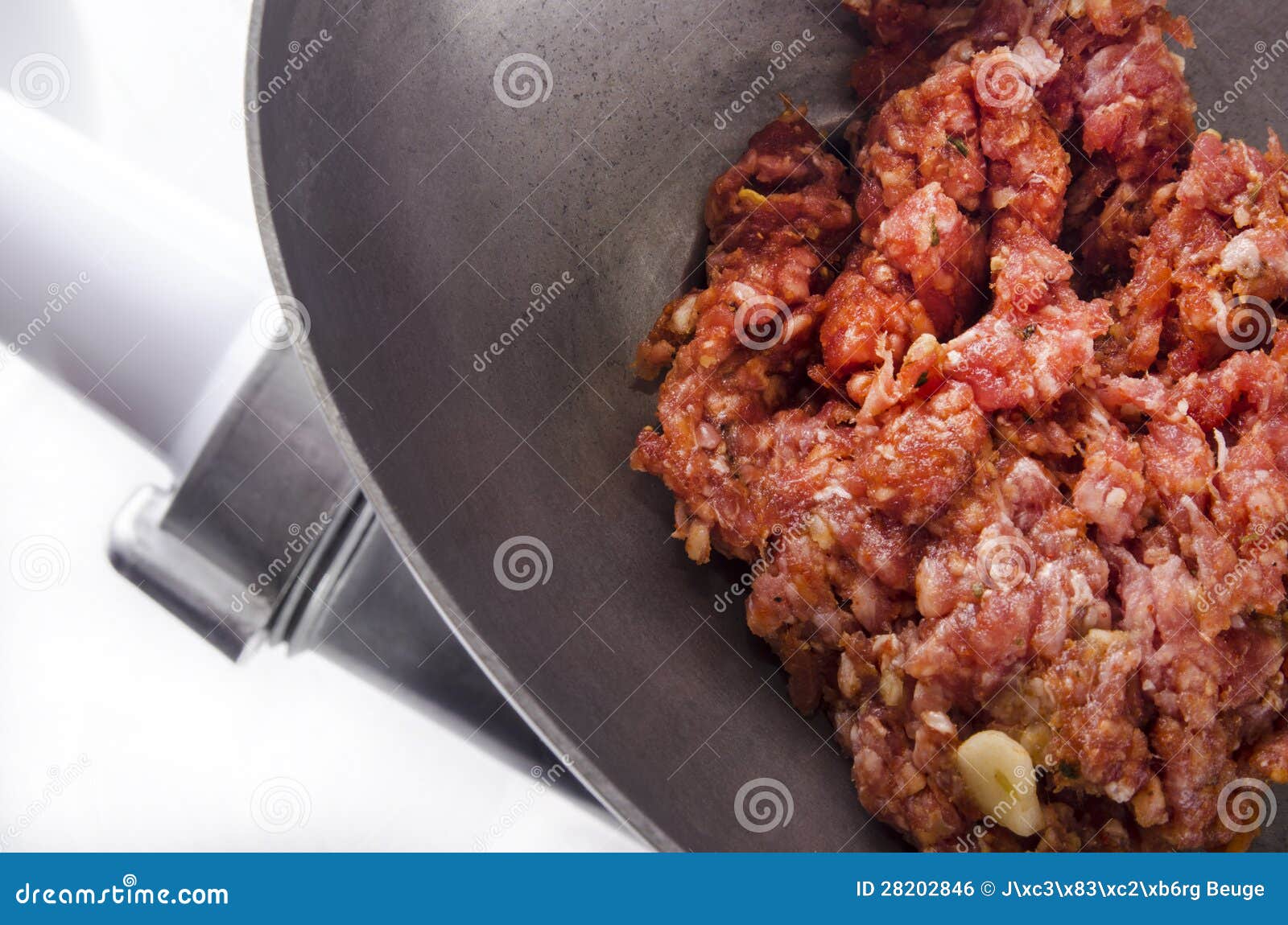 Minced meat in a mincer stock photo. Image of uncooked - 28202846
