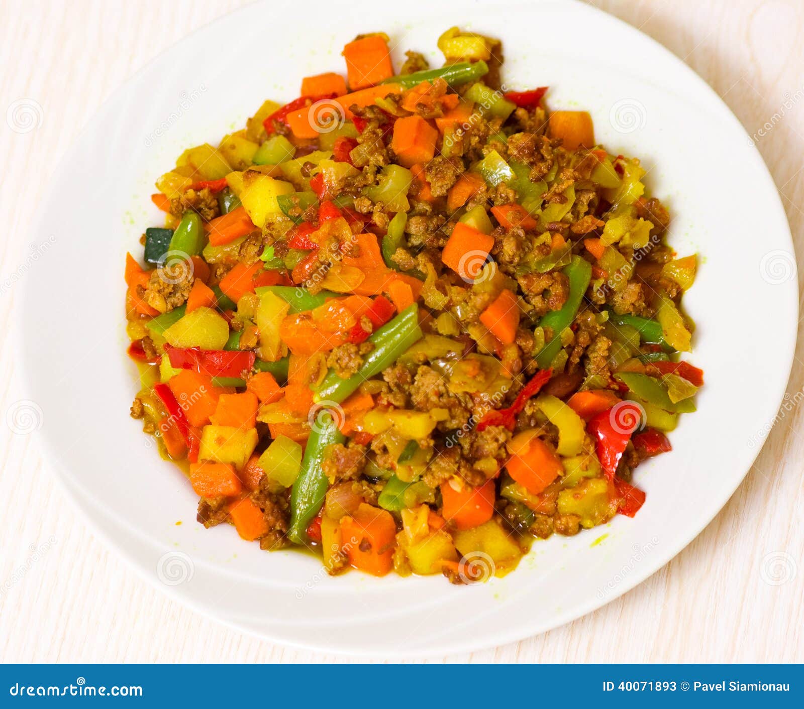 Minced Meat with Mixed Vegetables Stock Image - Image of cuisine ...