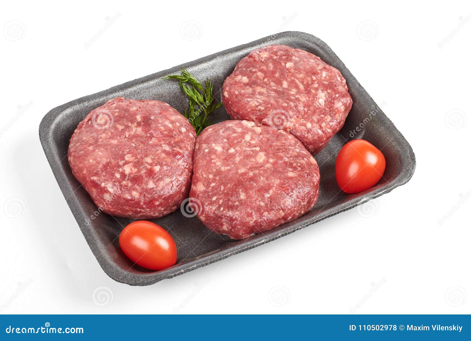Minced Meat in Plastic Package Isolated on White Background Stock Photo ...