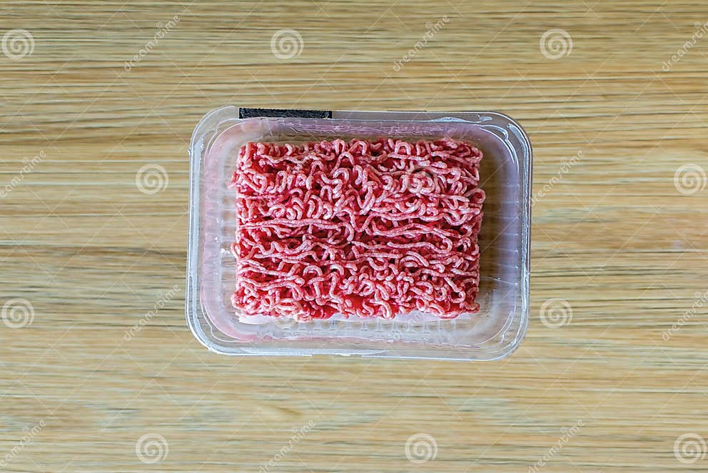 Minced Meat in Plastic Packaging Stock Image - Image of mincemeat ...