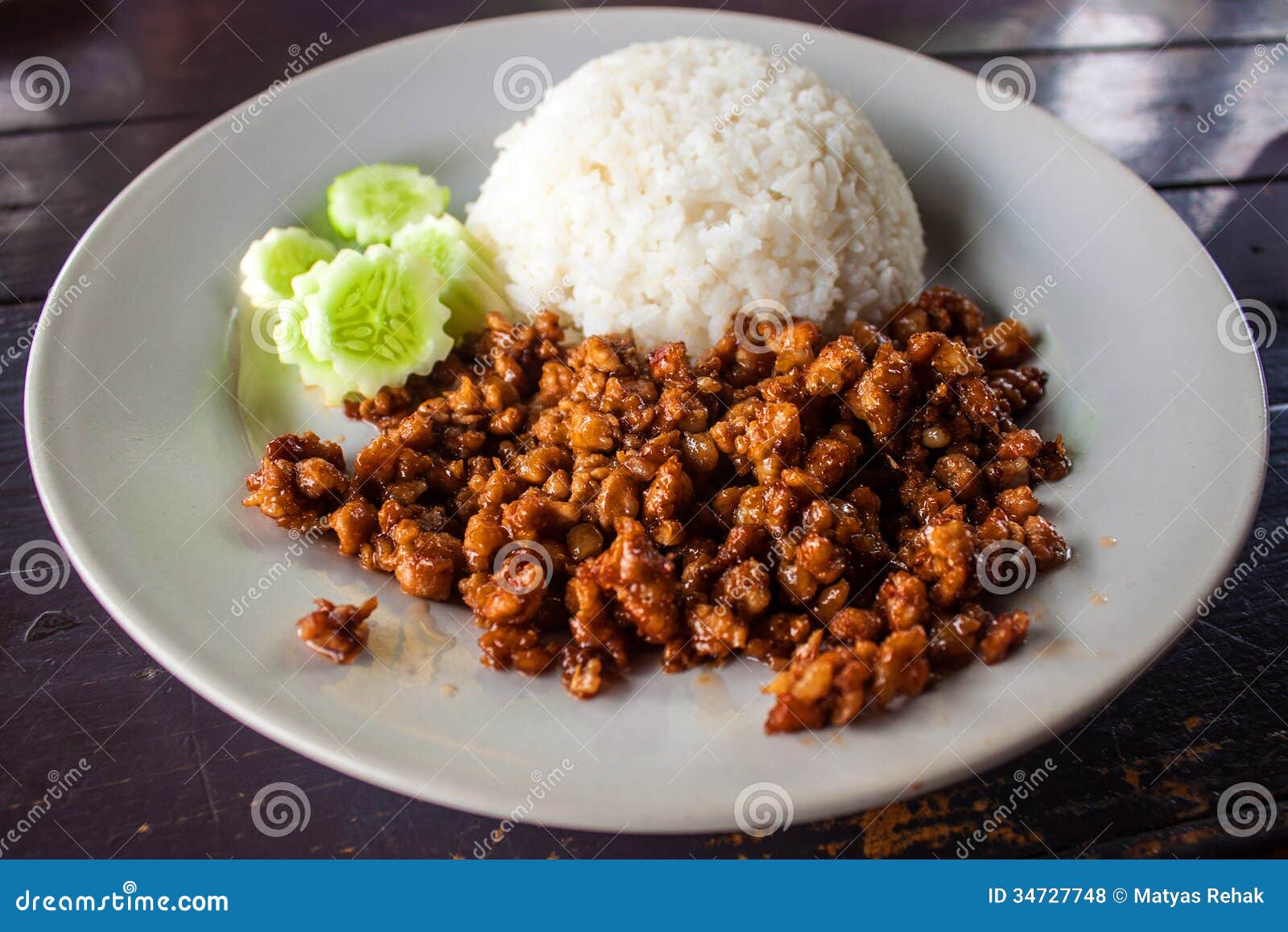 Minced meat with a rice stock photo. Image of spice, kitchen - 34727748