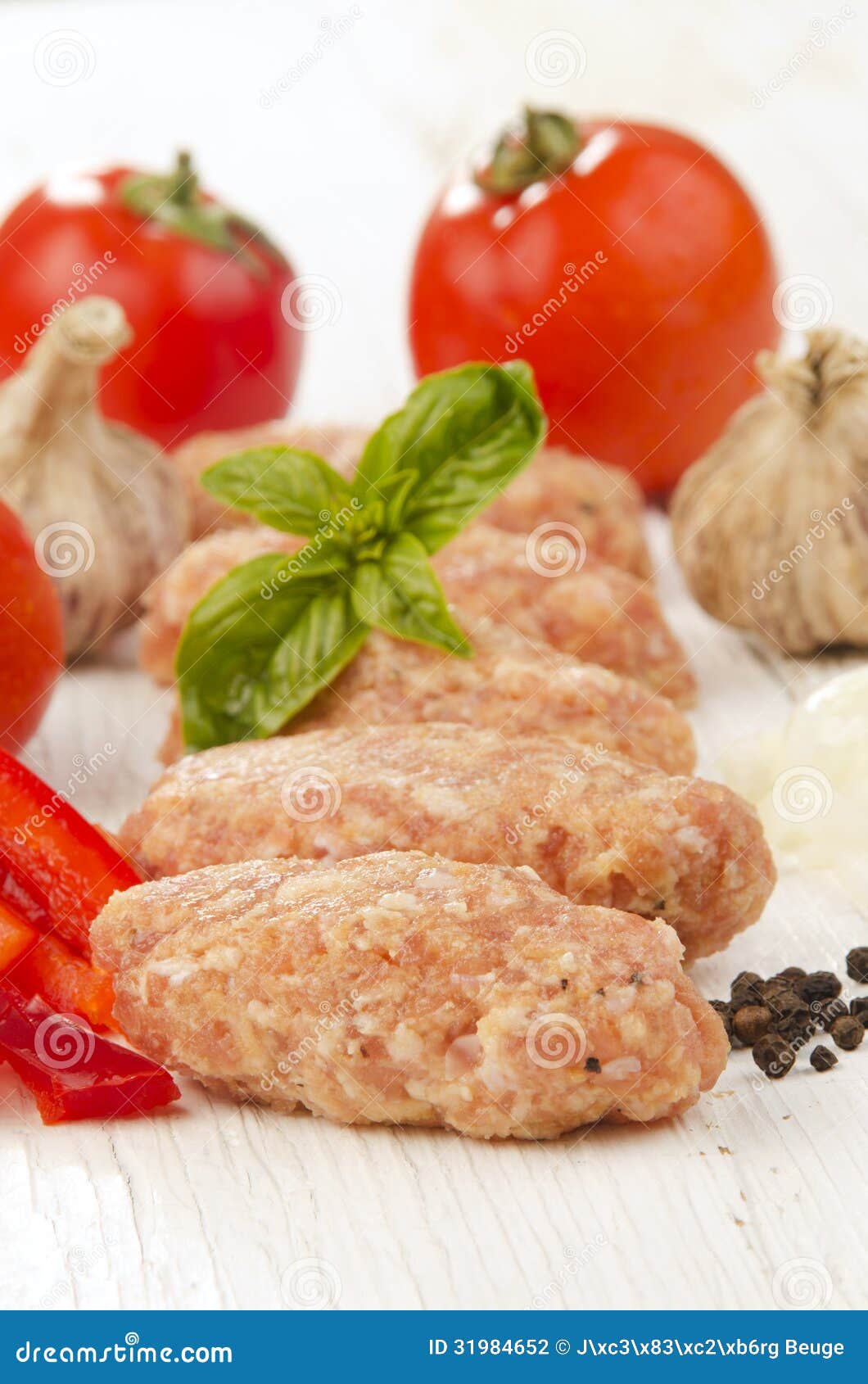 Minced Meat Rolls with Basil Stock Photo - Image of herb, roll: 31984652