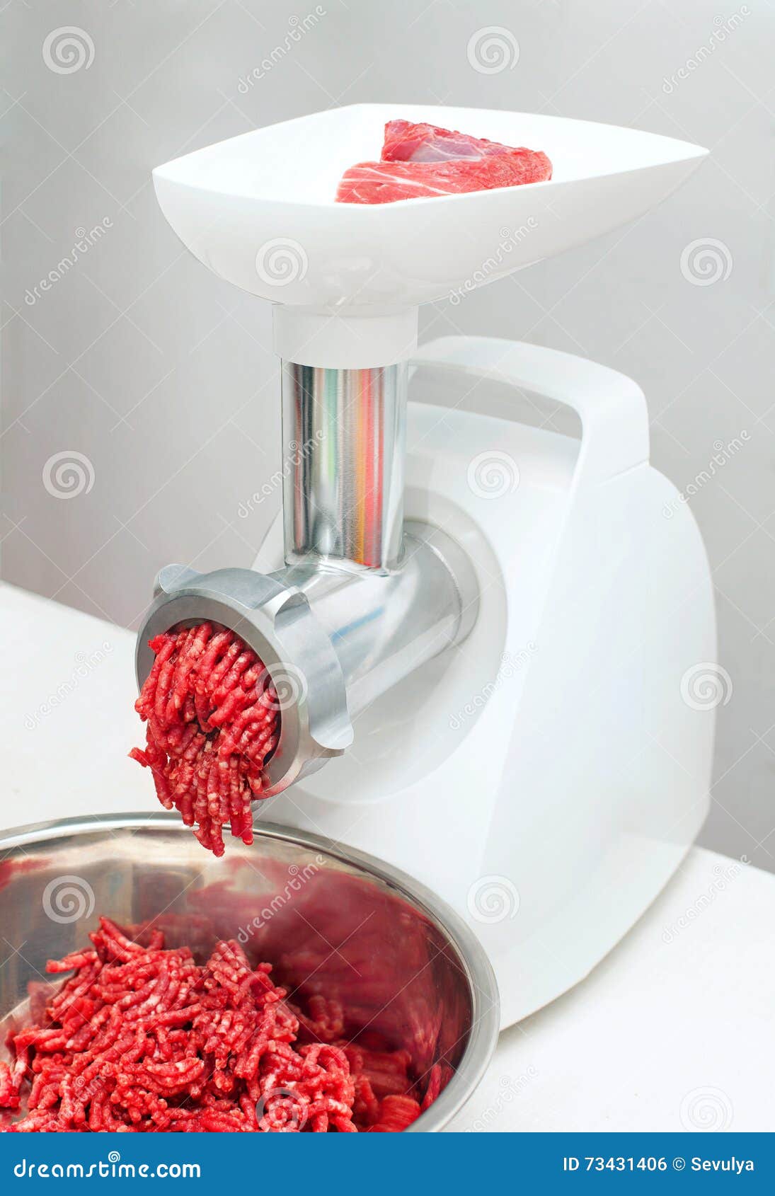 Mincer Machine with Fresh Chopped Meat Stock Photo - Image of fresh ...