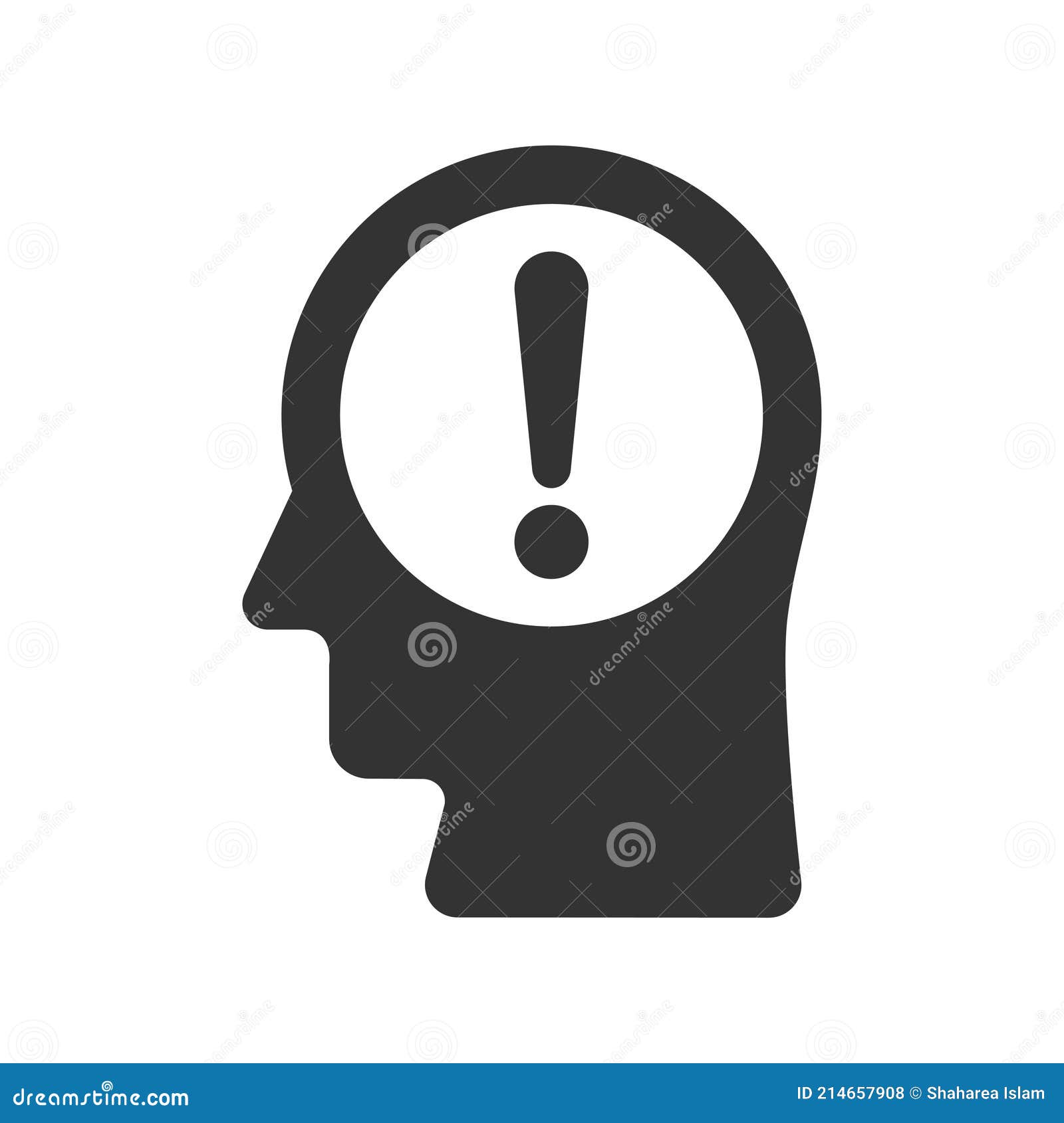 Mind alert icon stock vector. Illustration of brain - 214657908
