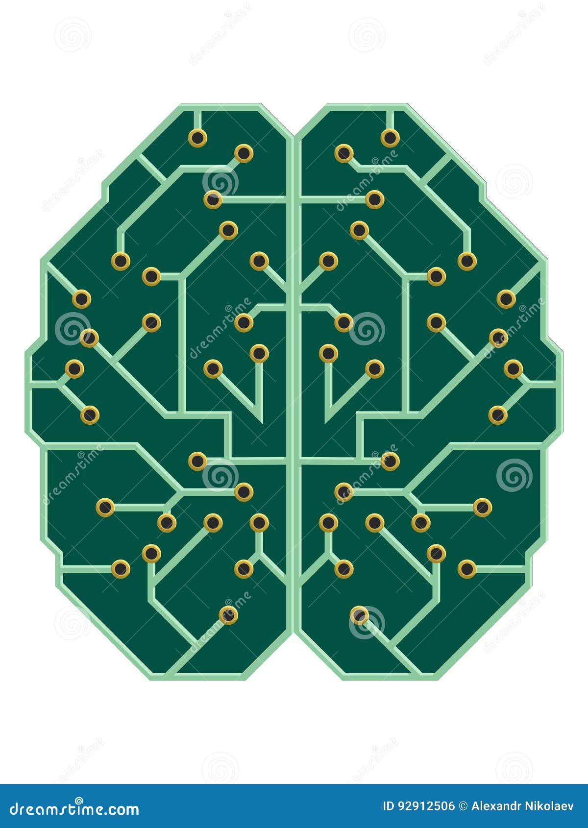 Mind As an Electric Printed Circuit Board. Stock Vector - Illustration ...
