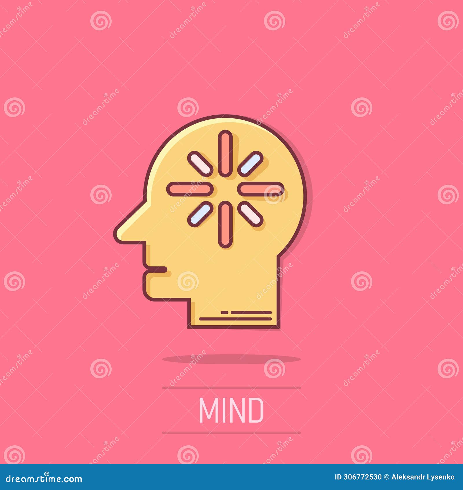 Mind Awareness Icon in Comic Style. Idea Human Cartoon Vector ...
