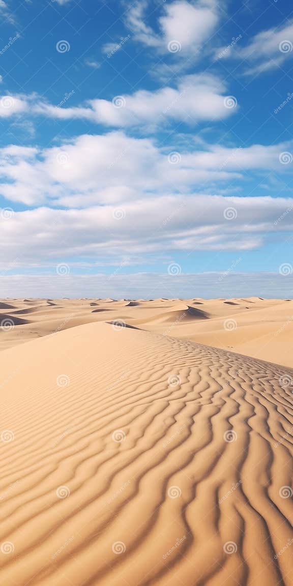 Mind-bending Desert Landscape with Sandy Dunes and Clouds Stock ...