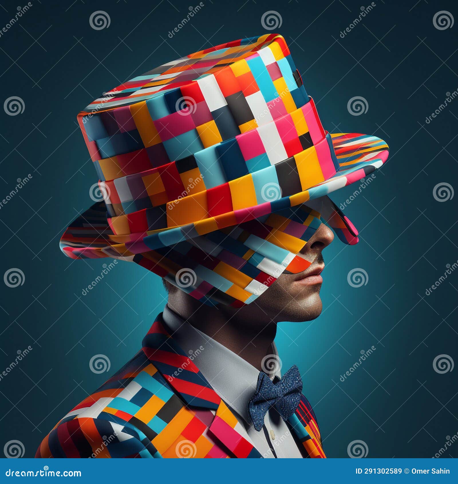 Mind-Bending Hat with Abstract Geometric Patterns Stock Illustration ...