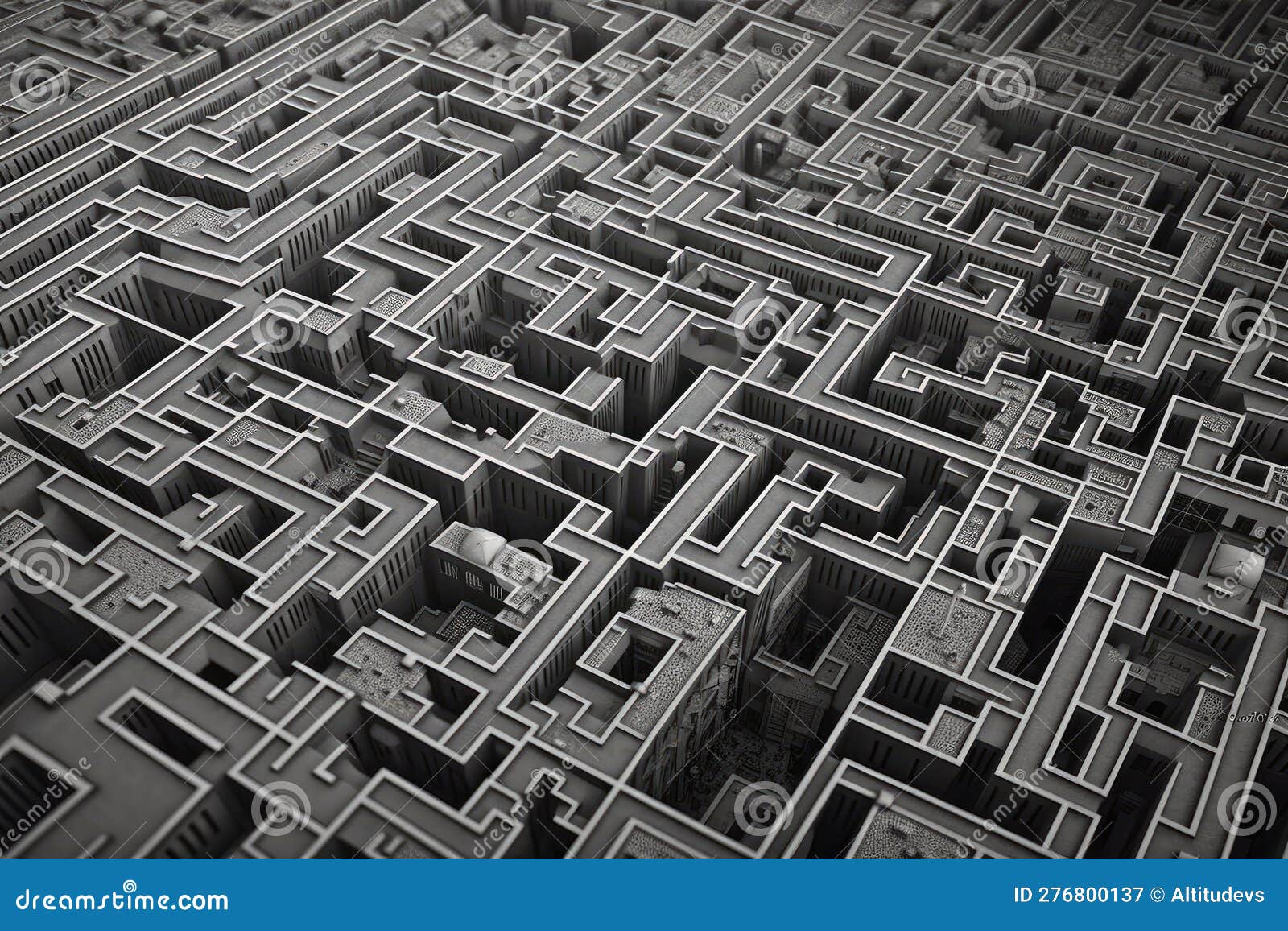 Mind-bending Optical Illusion of a Maze on an Infinite Plane Stock Illustration - Illustration ...