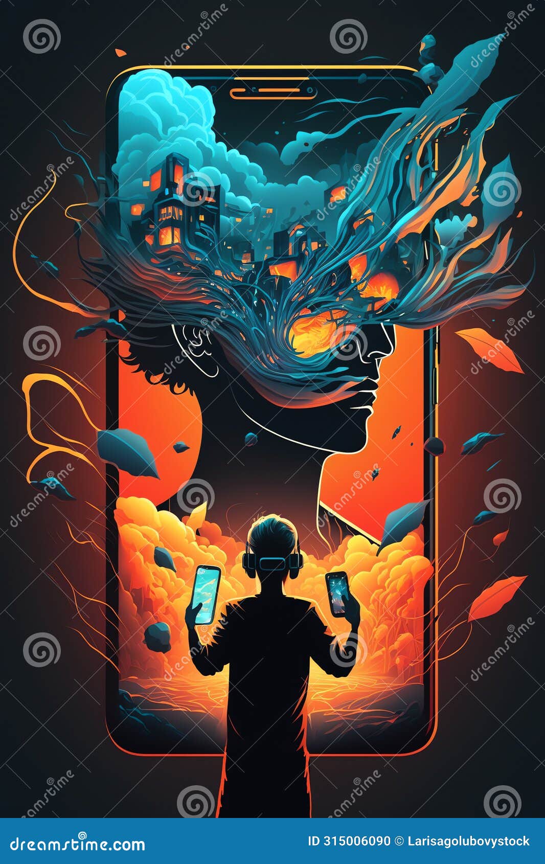Mind-blowing Digital Artwork Technology Universe Stock Illustration ...