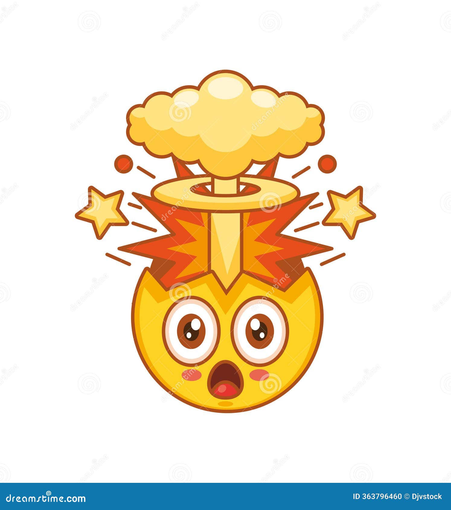 Mind Blown Overwhelmed Emoji Exploding Cartoon Vector | CartoonDealer ...