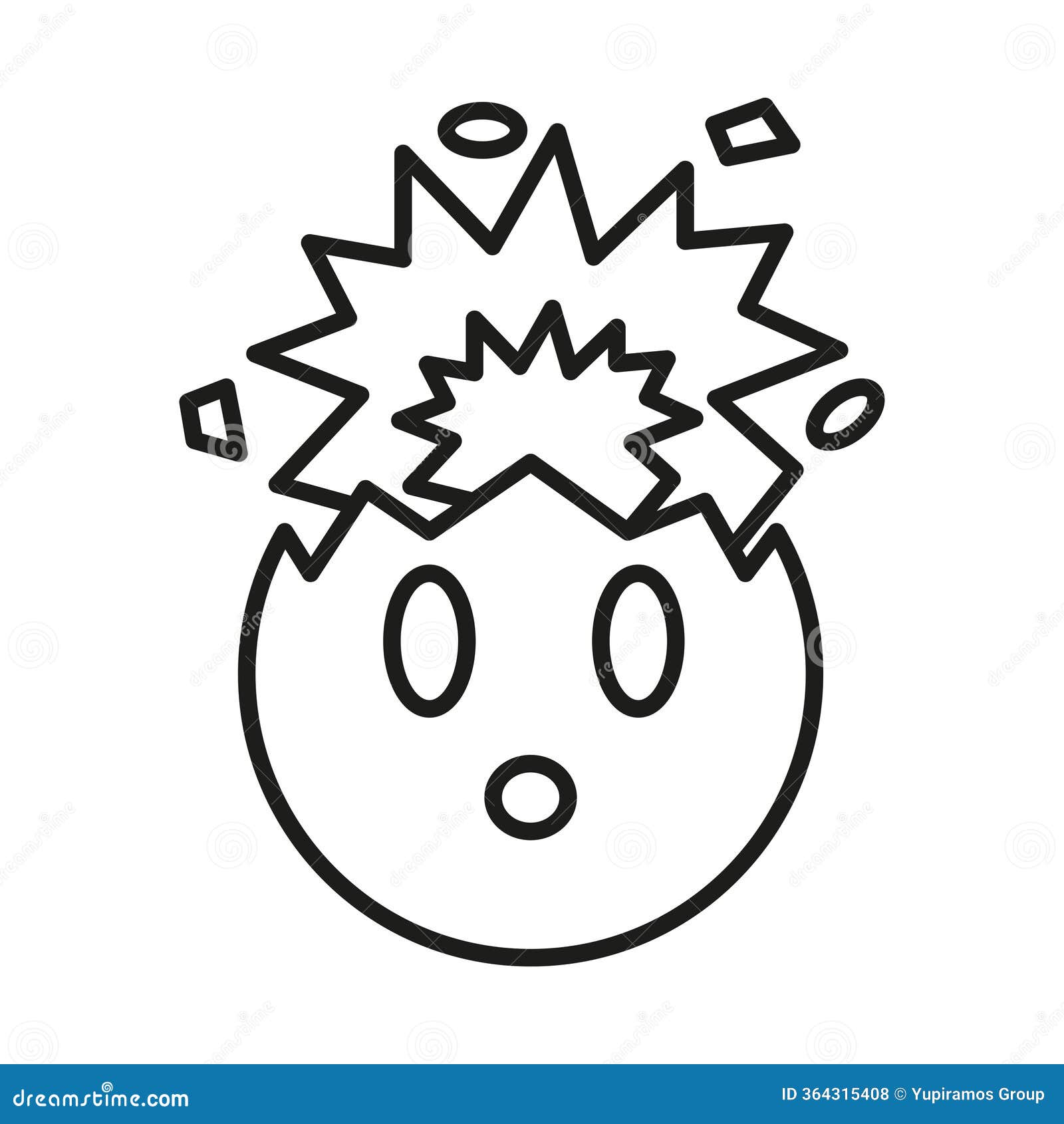 Mind Blown Overwhelmed Emoji Exploding Cartoon Vector | CartoonDealer ...