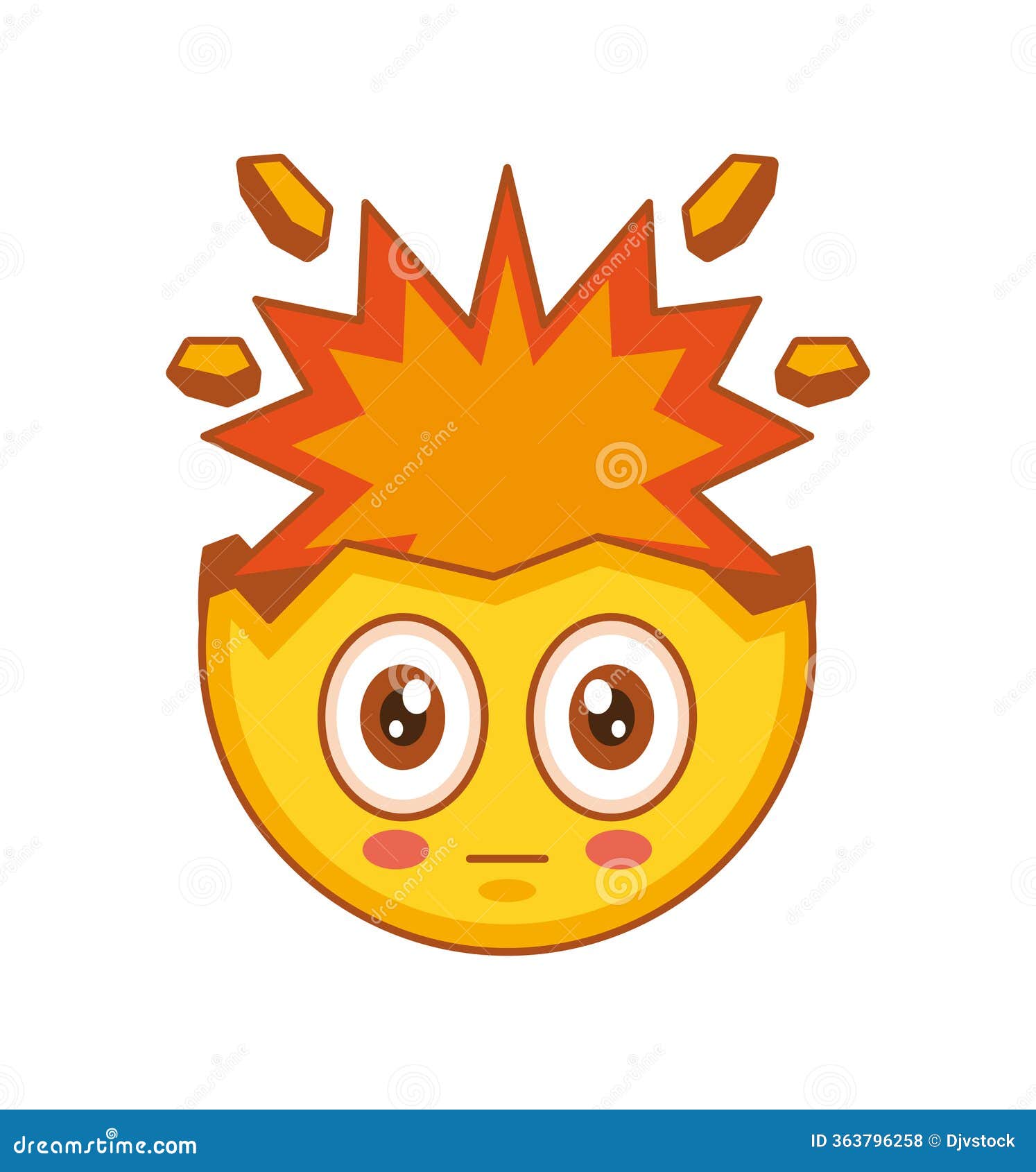 Mind Blown Overwhelmed Emoji Exploding Cartoon Vector | CartoonDealer ...