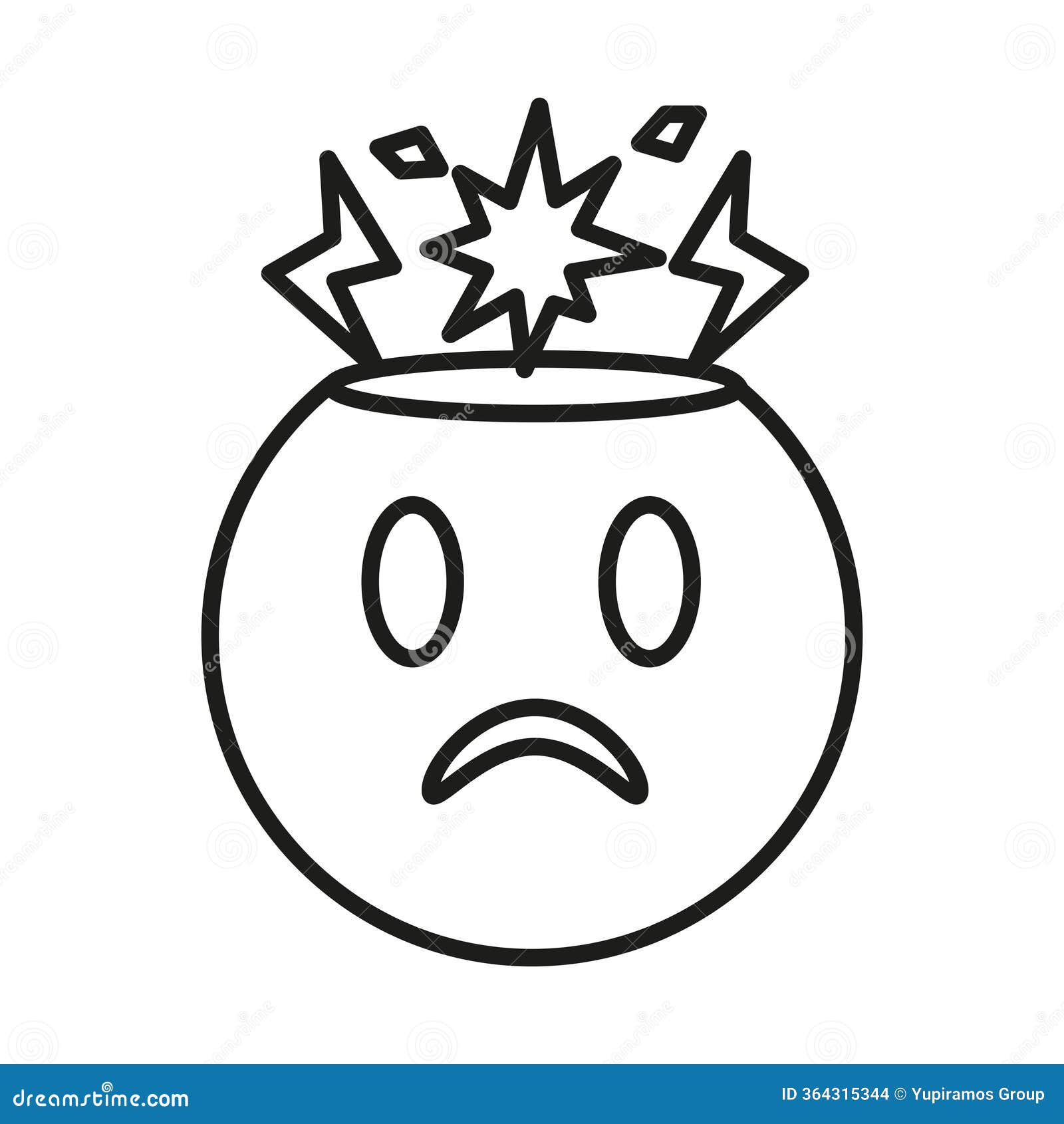 Mind Blown Overwhelmed Emoji Exploding Cartoon Vector | CartoonDealer ...