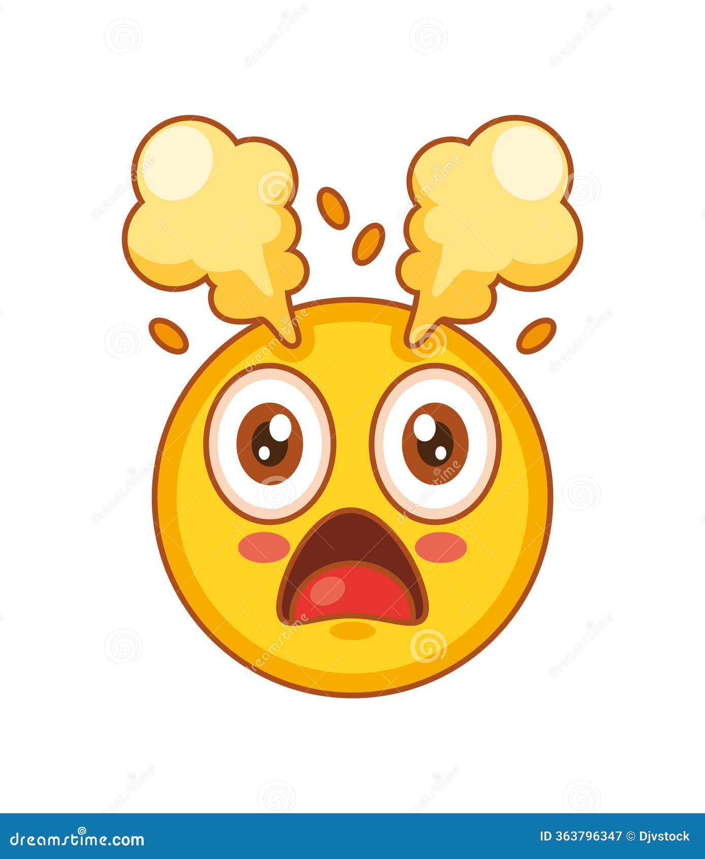 Mind Blown Emoji, Exploding Head Emoticon On White Background, 3d ...