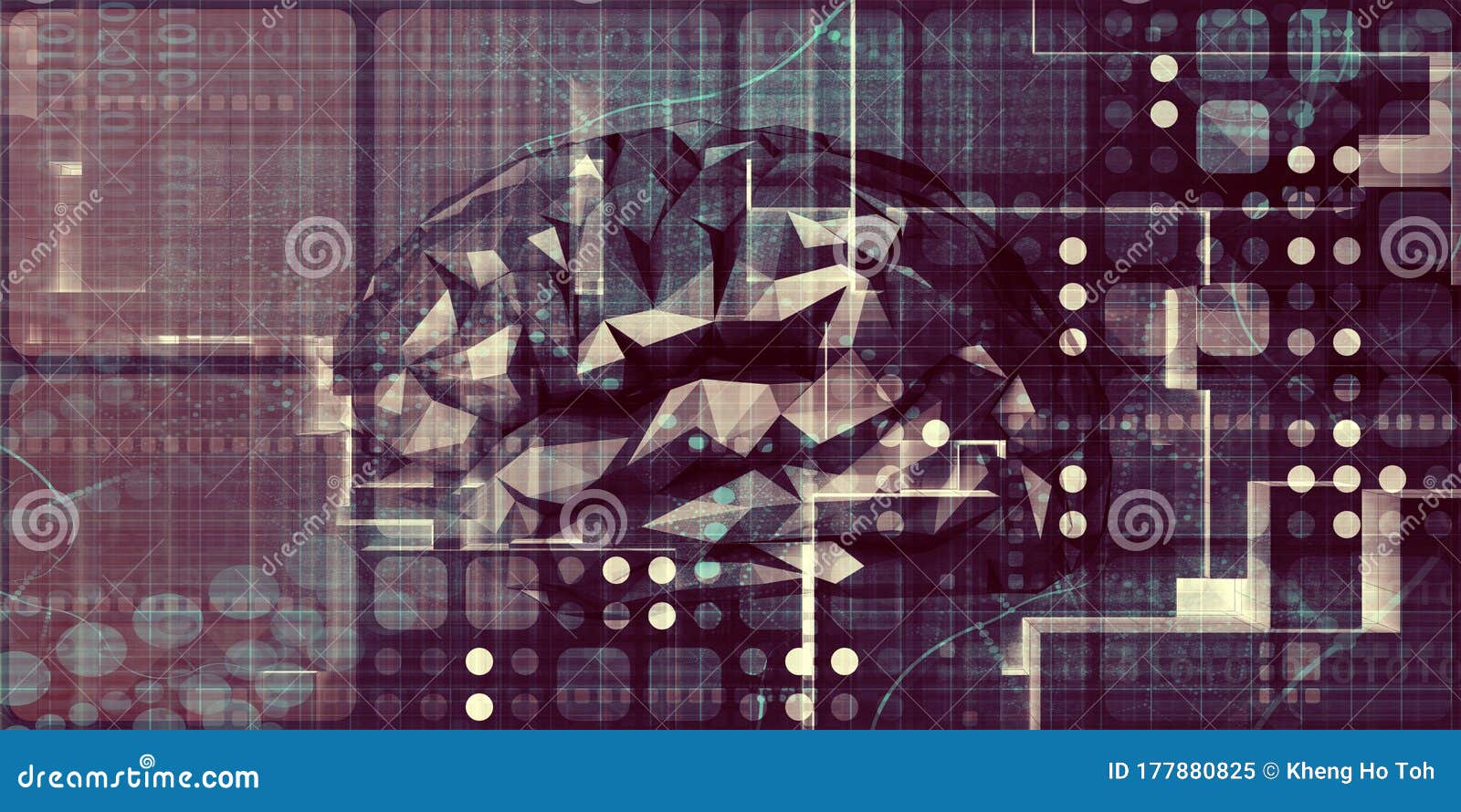 Mind Brain Code stock illustration. Illustration of geometric - 177880825