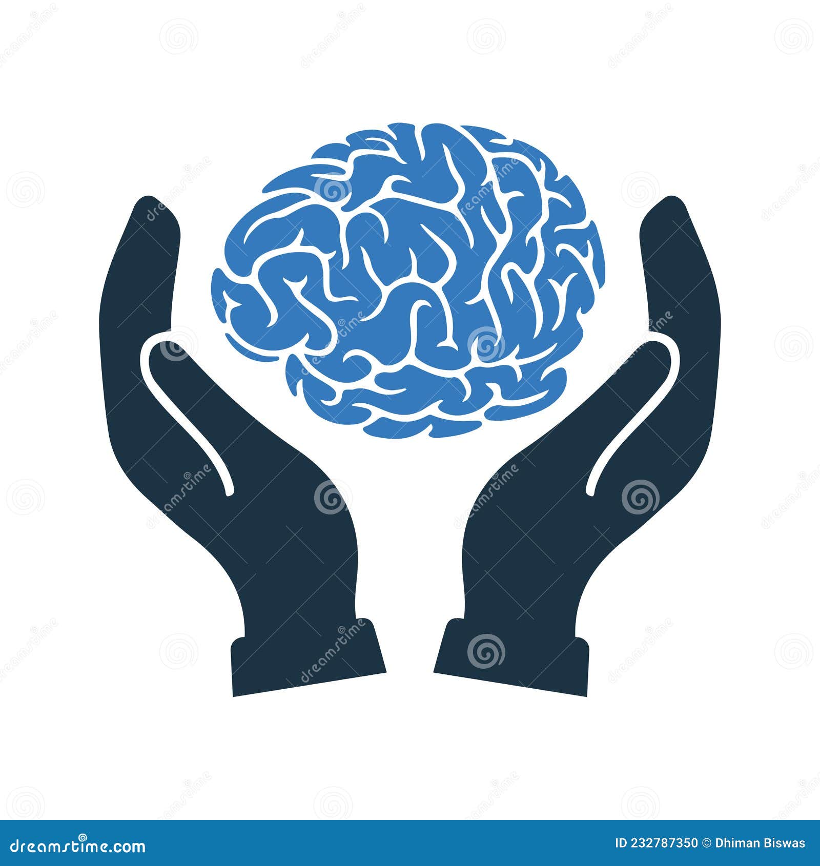 Mind, Brain, Hand Icon. Simple Editable Vector Design Isolated on a ...