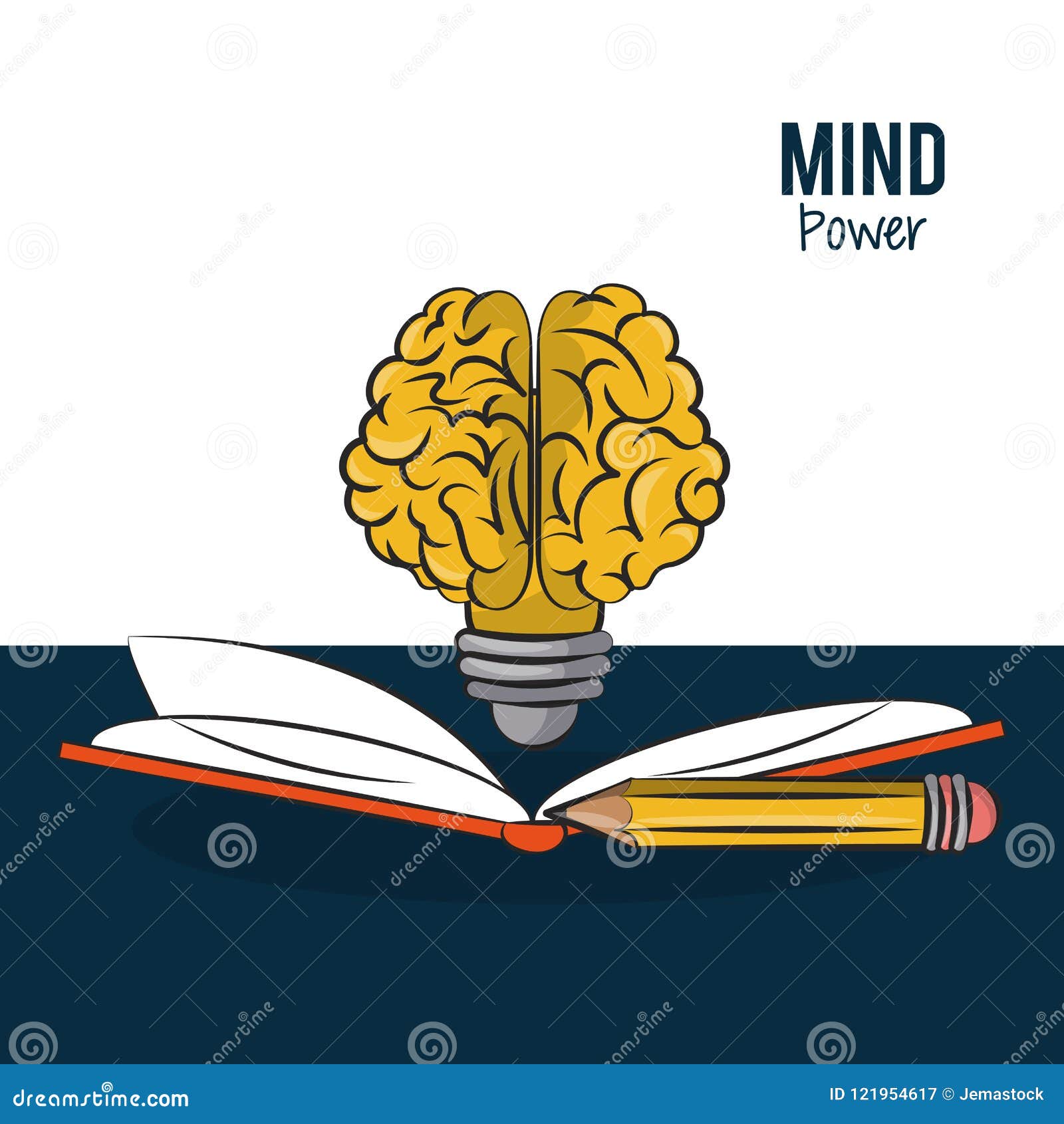 Mind and Brain Power Concept Stock Vector - Illustration of senses ...