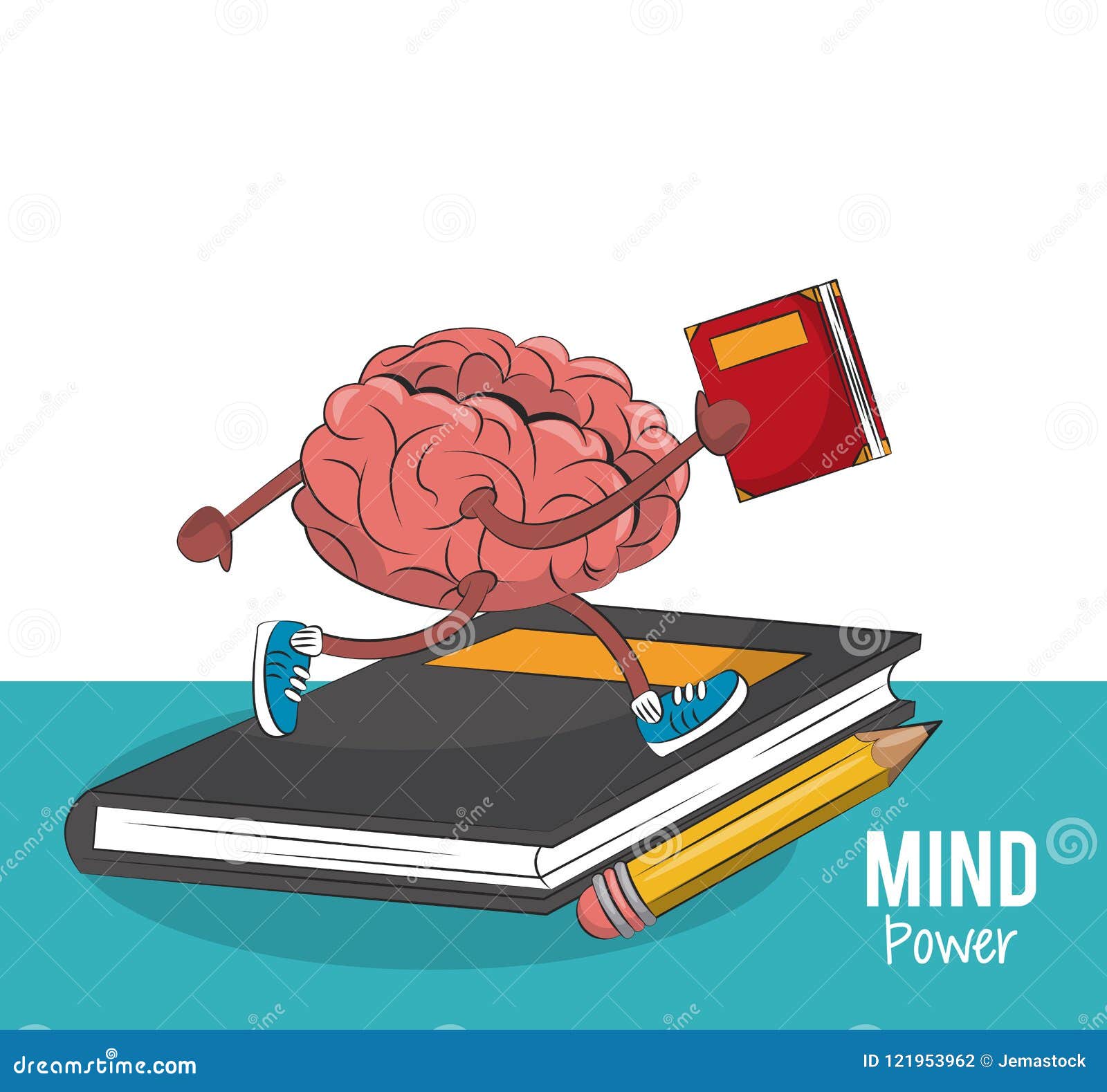 Mind and Brain Power Concept Stock Vector - Illustration of holding ...