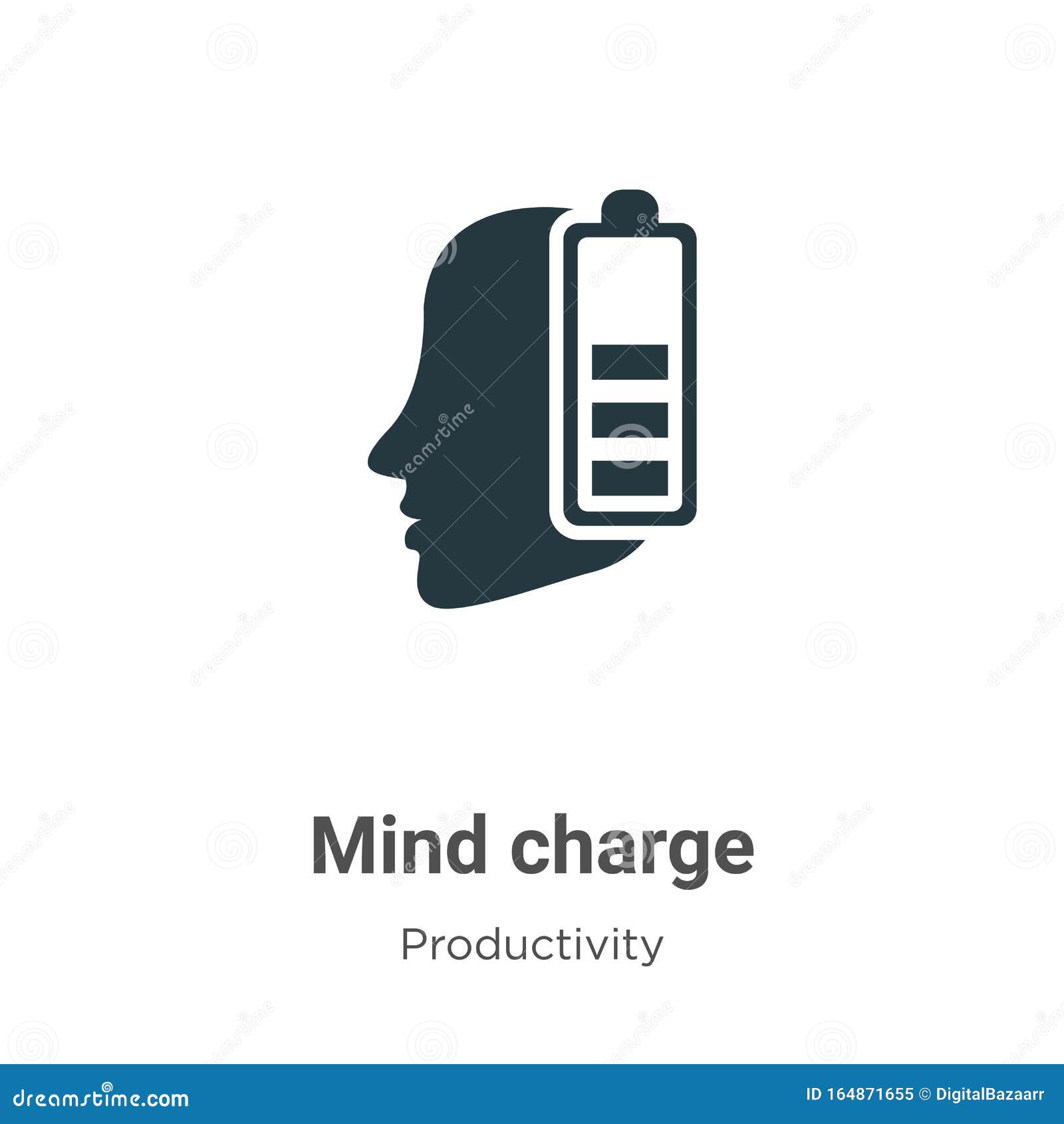 Mind Charge Vector Icon on White Background. Flat Vector Mind Charge ...