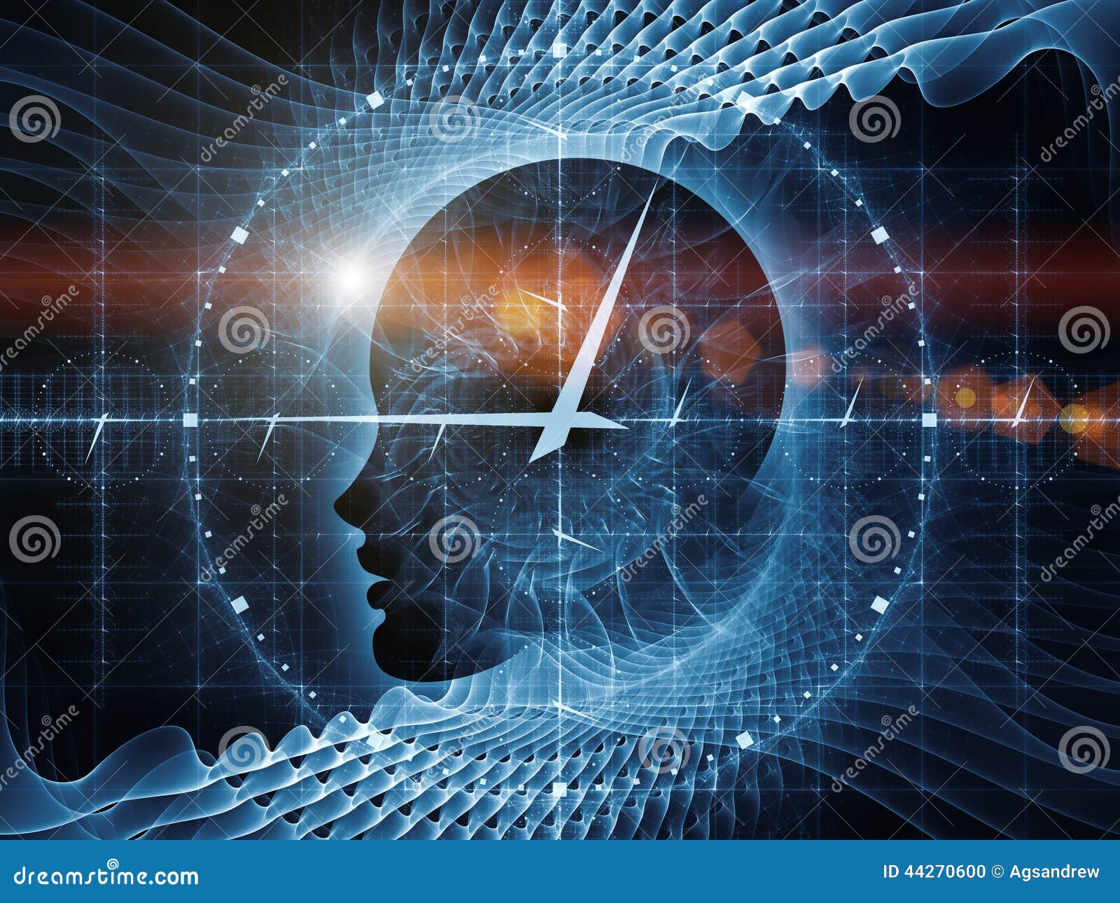 Mind Clock stock illustration. Illustration of element - 44270600