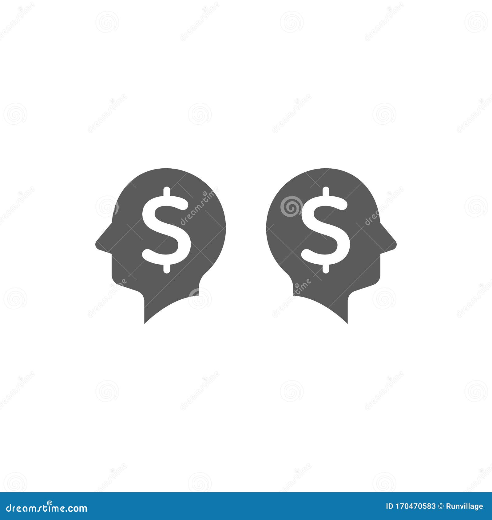 Mind Concept Graphic for Money-oriented Stock Vector - Illustration of ...