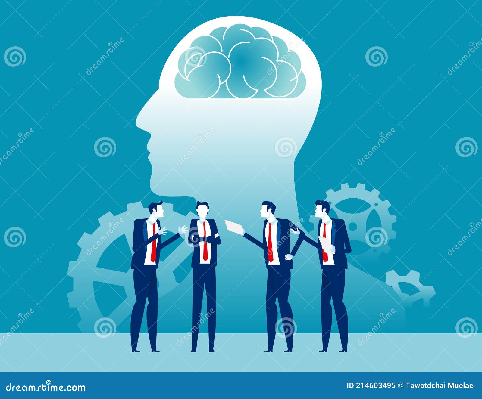 Mind Development Oriented with Team Developer with Modern Flat Style ...