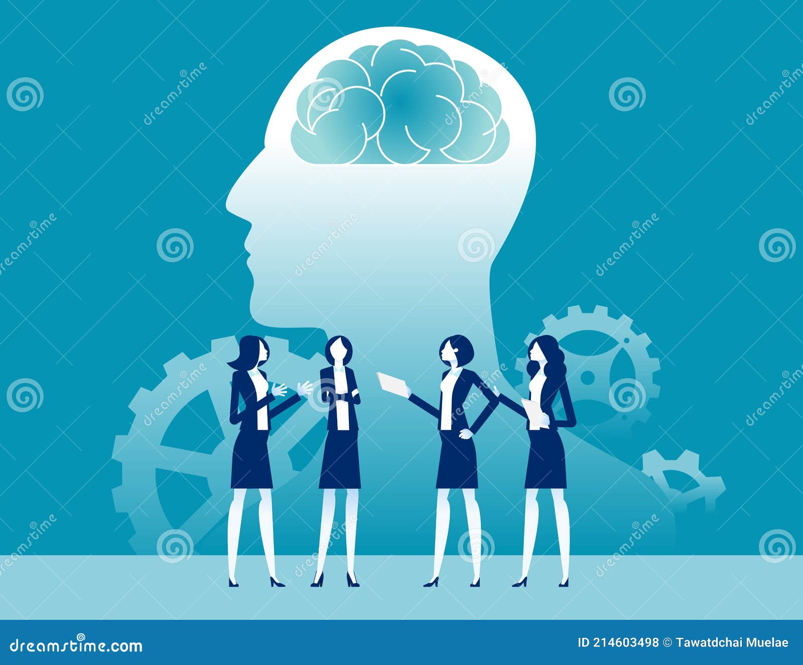 Mind Development Oriented with Team Developer with Modern Flat Style ...