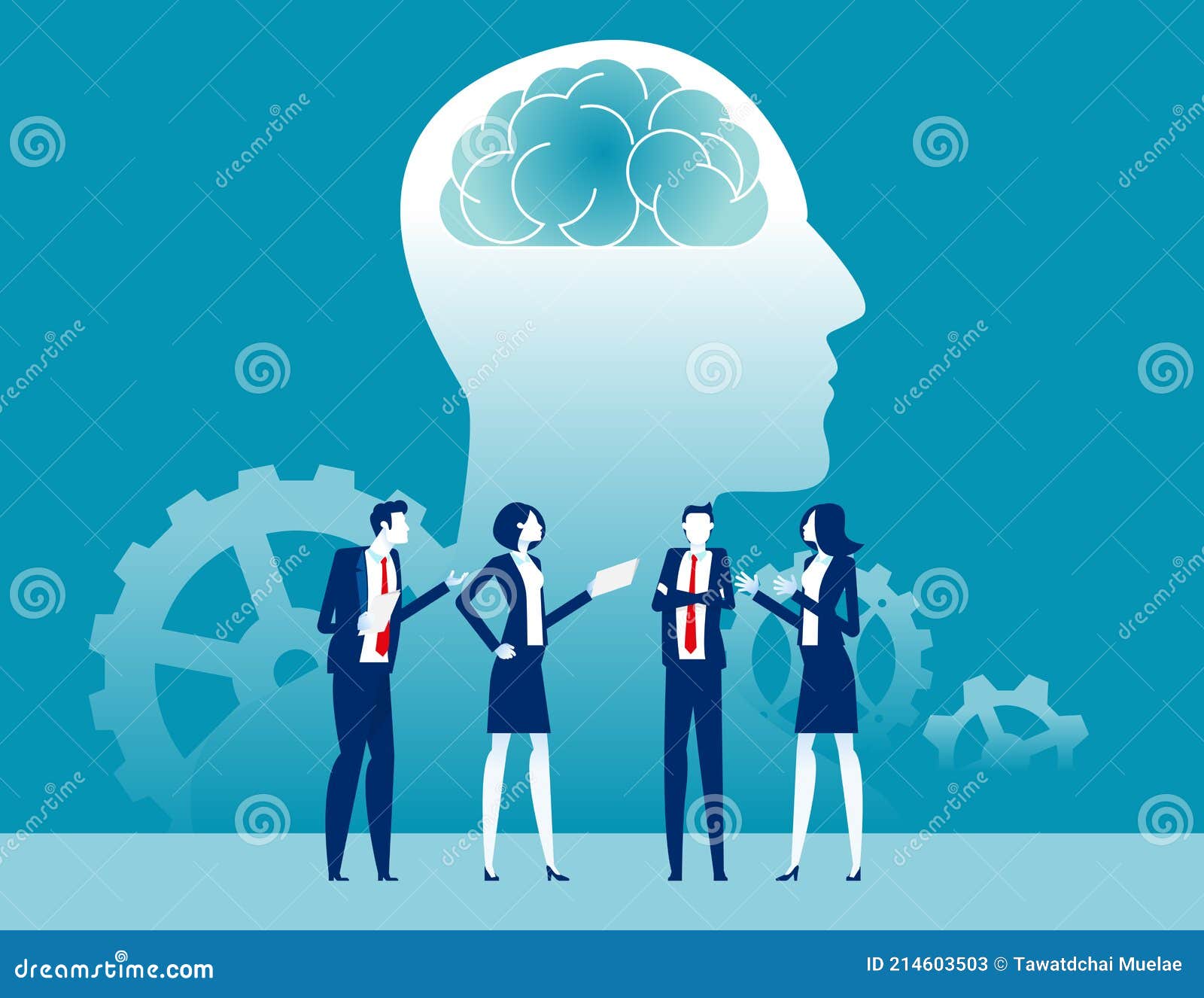 Mind Development Oriented with Team Developer with Modern Flat Style ...