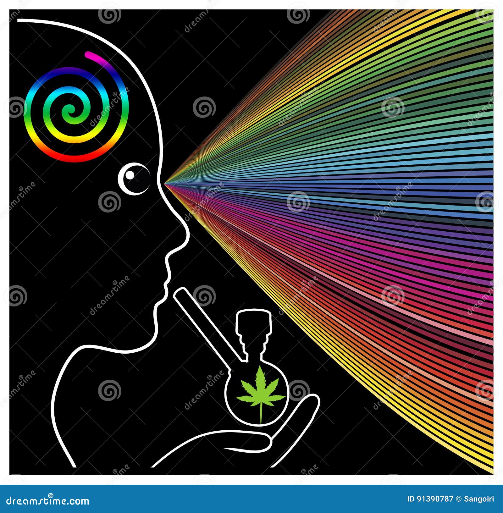 Mind Expanding Cannabis stock illustration. Illustration of psychedelia ...