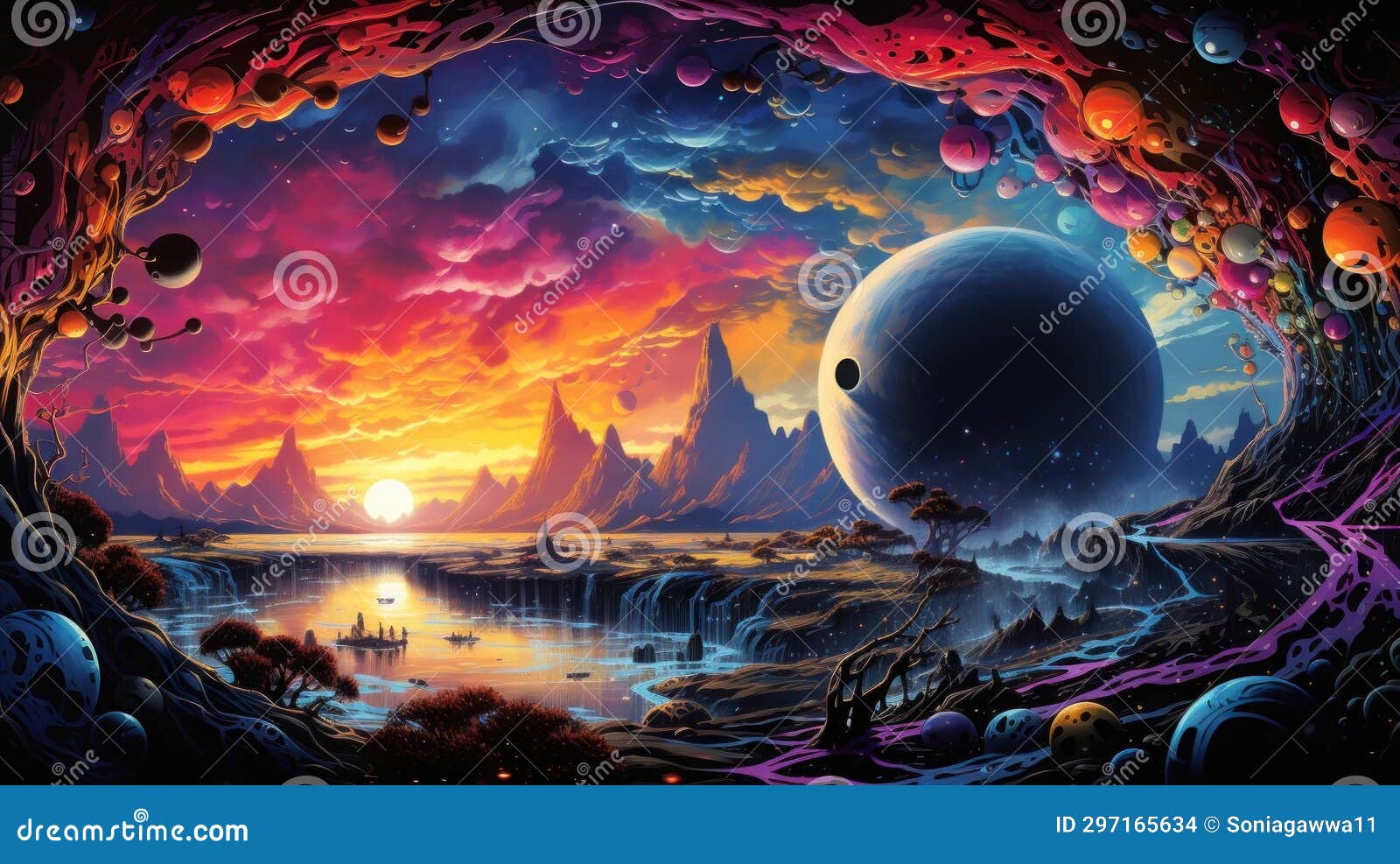 Mind-Expanding Psychedelic Dreamscape with Abstract Shapes and Vibrant ...