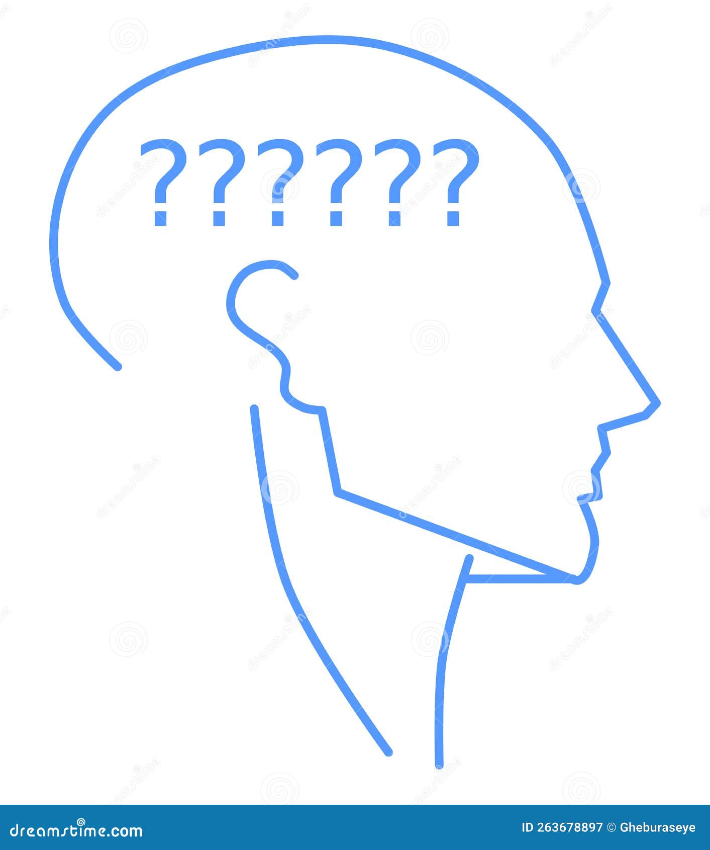 Mind Full of Questions, Existential Questions, Doubt, Isolated. Stock ...