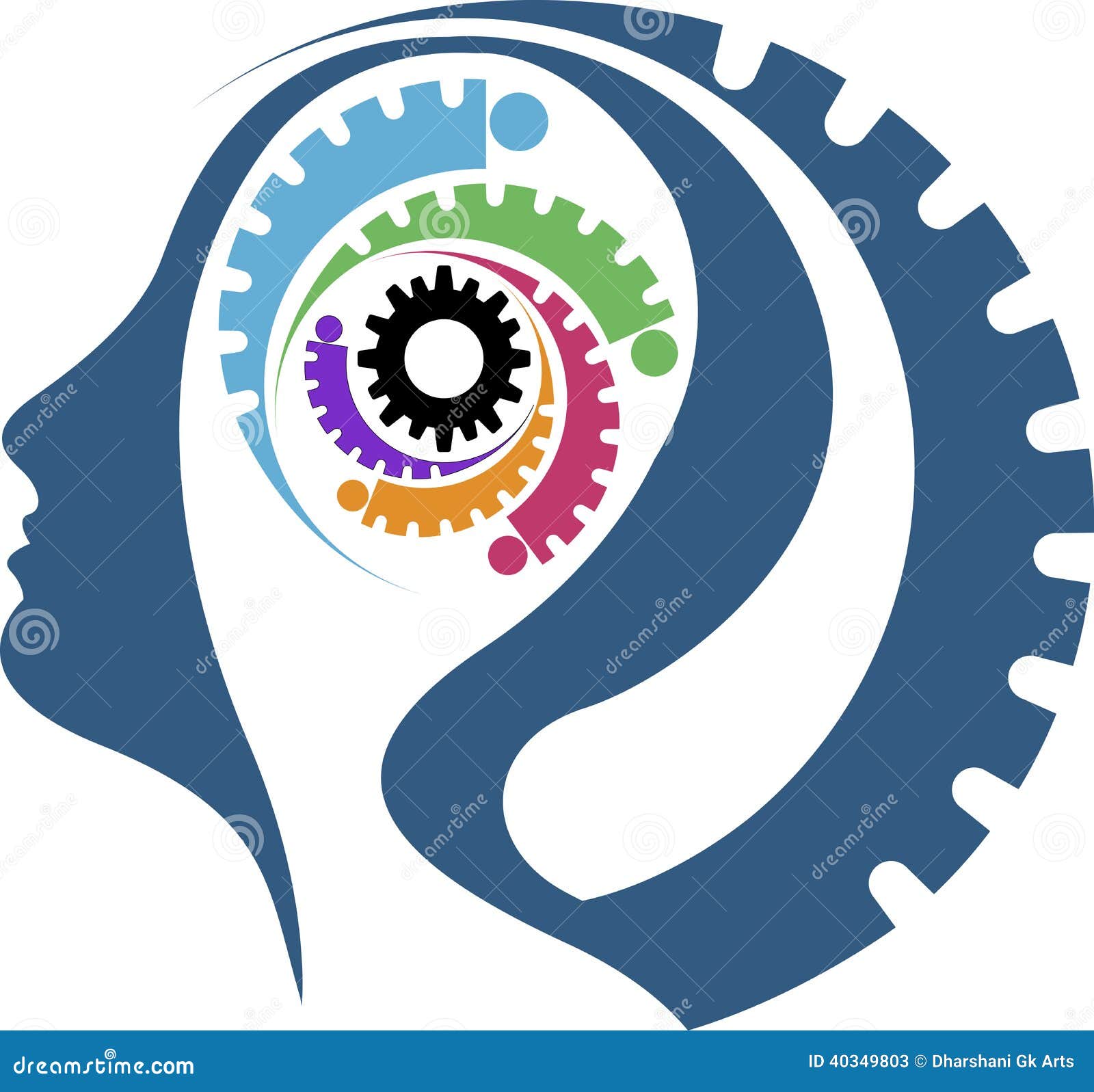 Mind gear stock vector. Illustration of isolated, mastermind - 40349803
