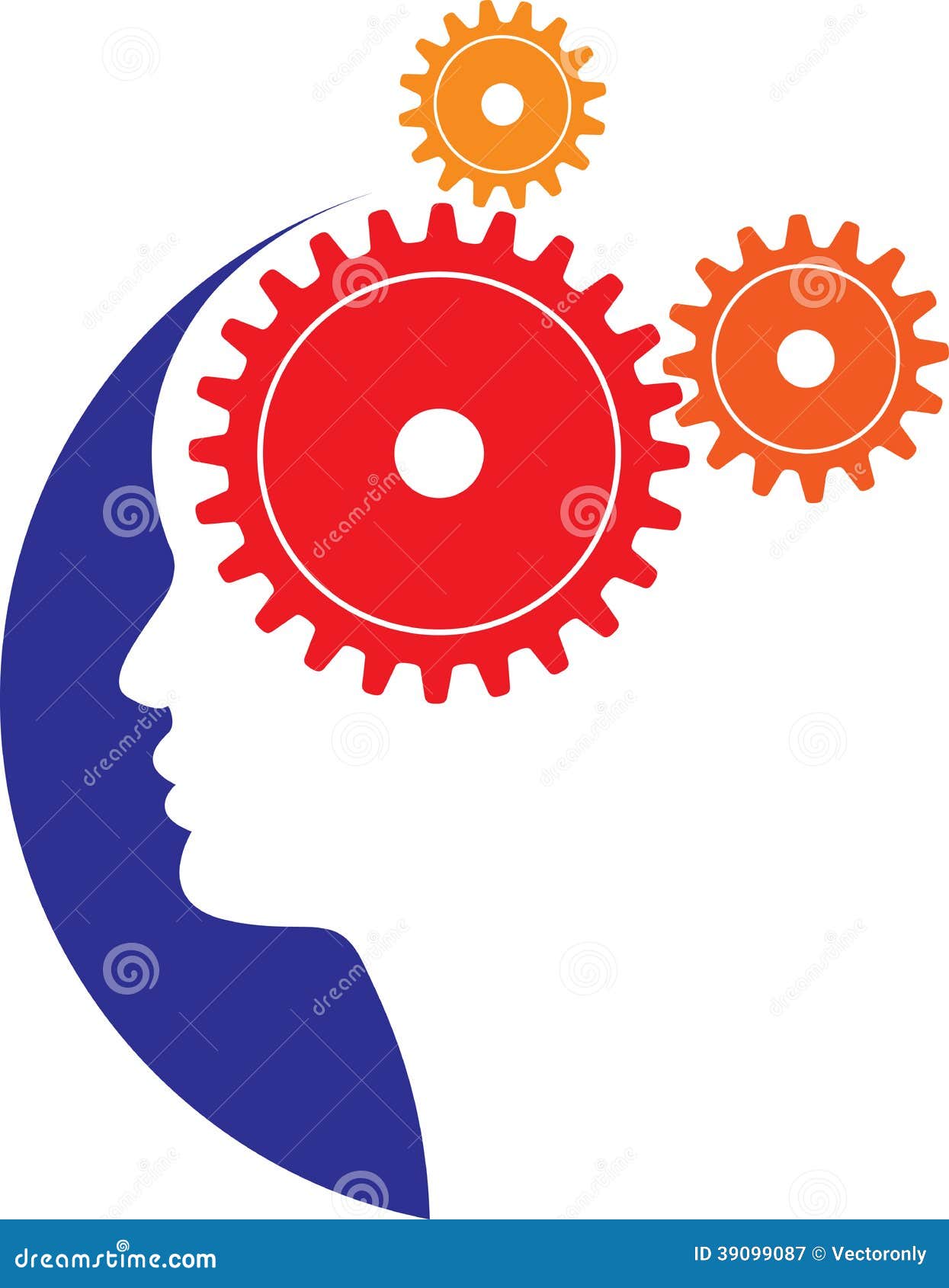 Brain gears stock vector. Illustration of learning, illustrated - 39099087