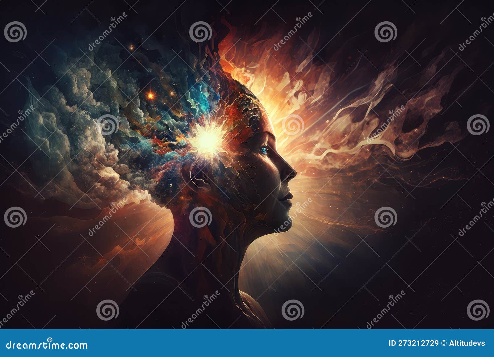 Mind of God, in the Form of a Golden Light, Illuminating the Universe ...