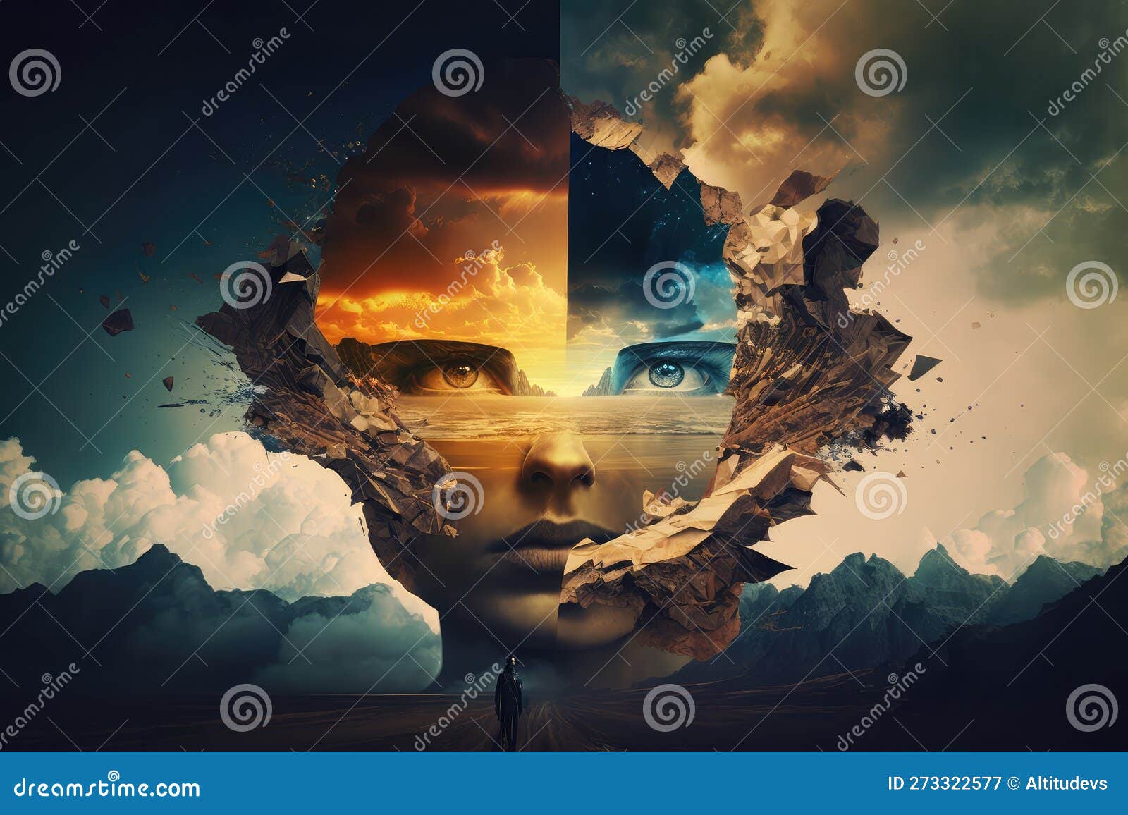 Mind of God Seen through the Lens of a Mystical Sunset, with Rays Shining through Clouds Stock ...