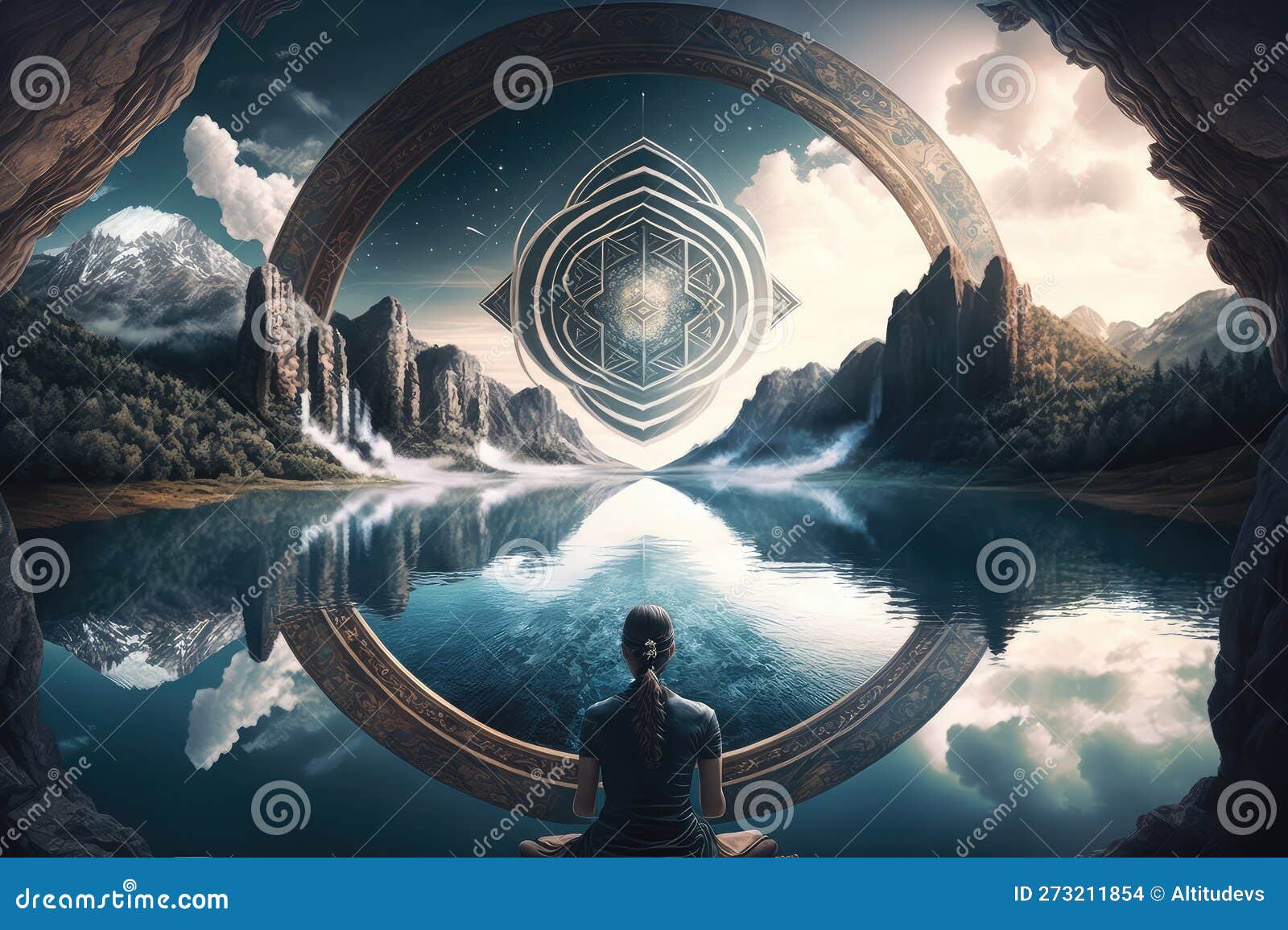 Mind of God, with View of Sun Setting Over the Horizon, Bringing Peace ...