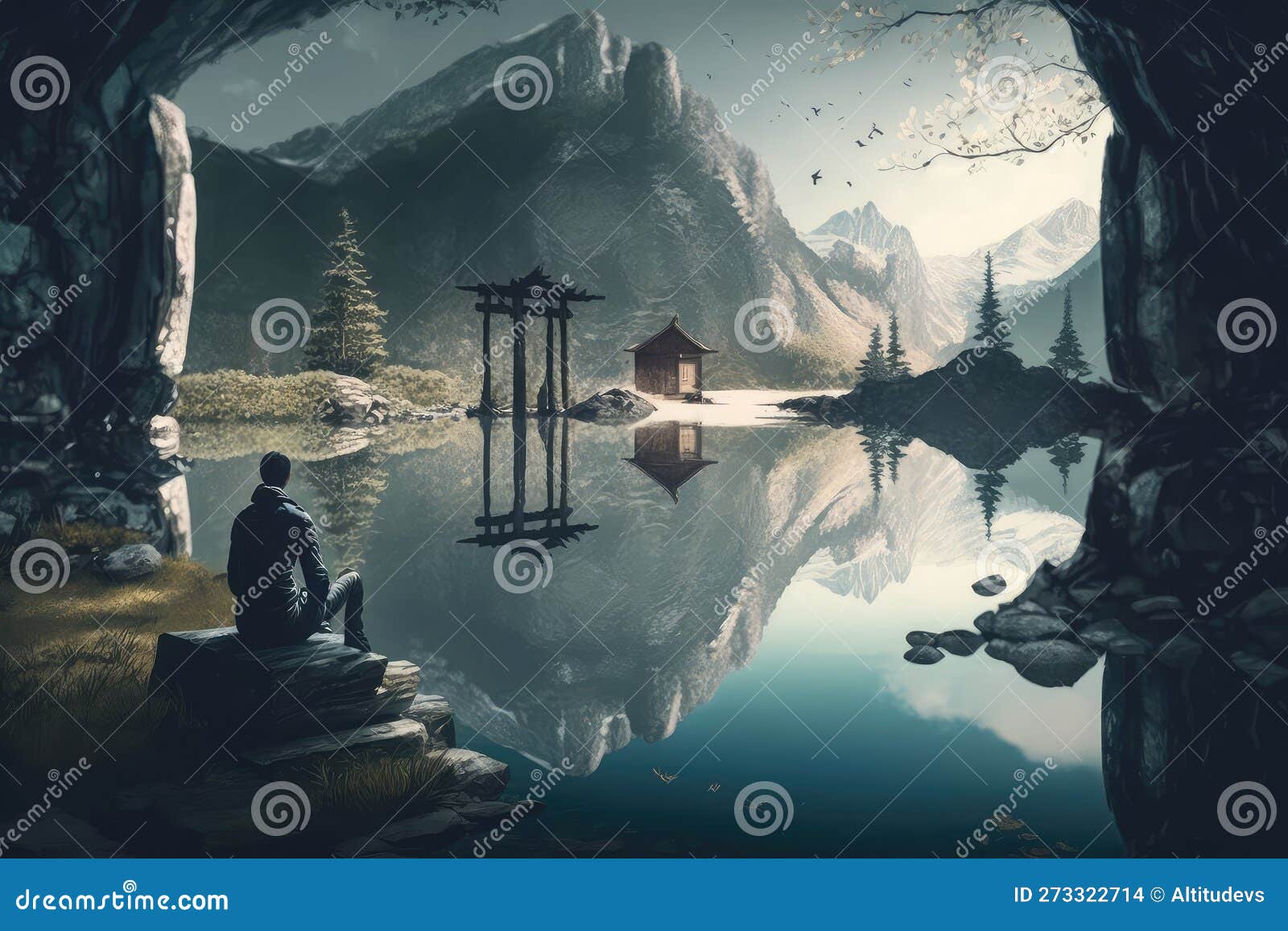 Mind of God, with View of Vast and Endless Cosmos, Showing the Creator ...