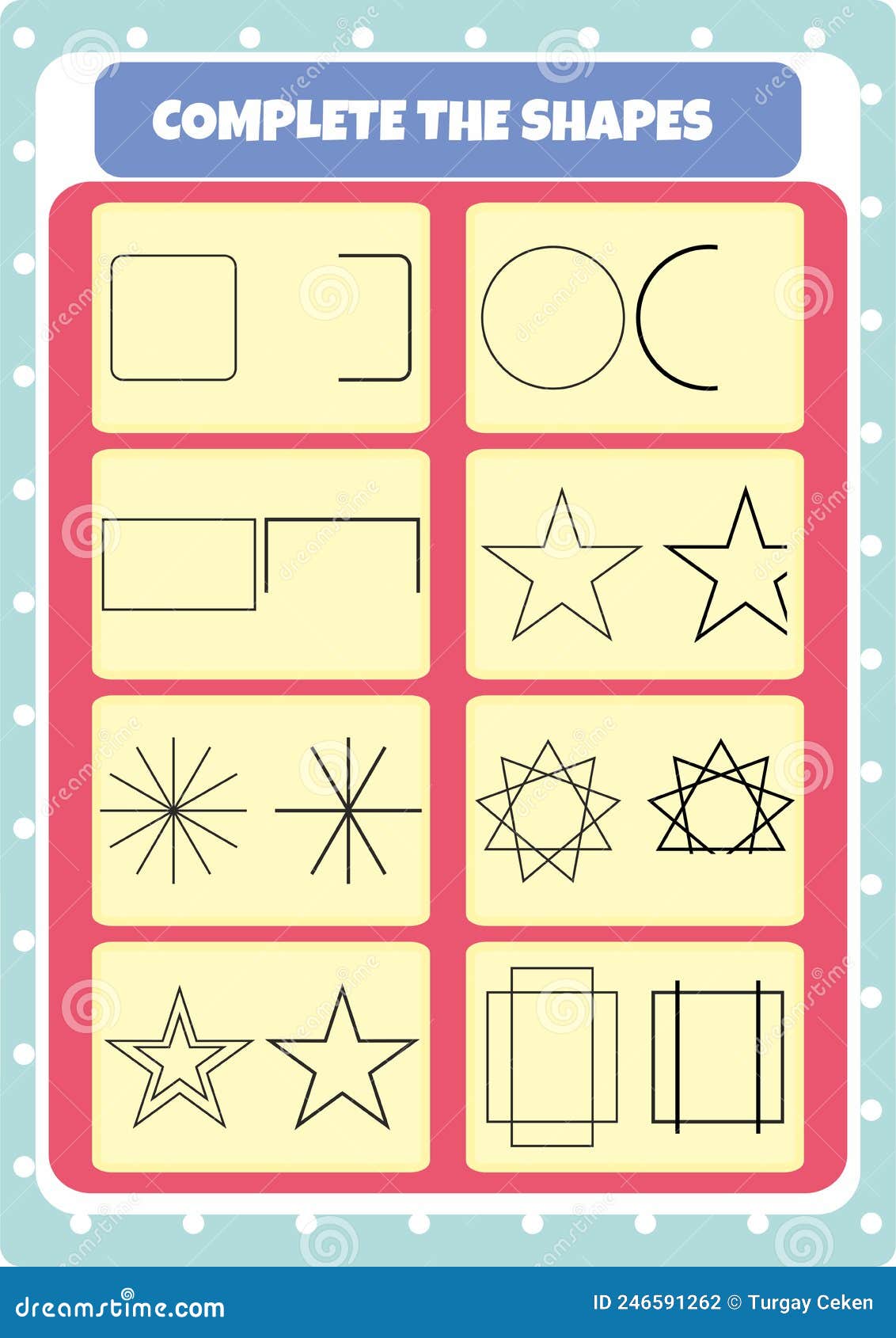 Mind Gym with Shapes for Kids Stock Illustration - Illustration of ...