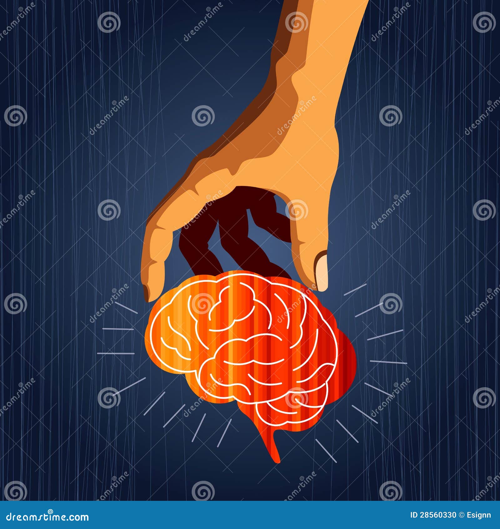Mind with hand stock vector. Illustration of science - 28560330