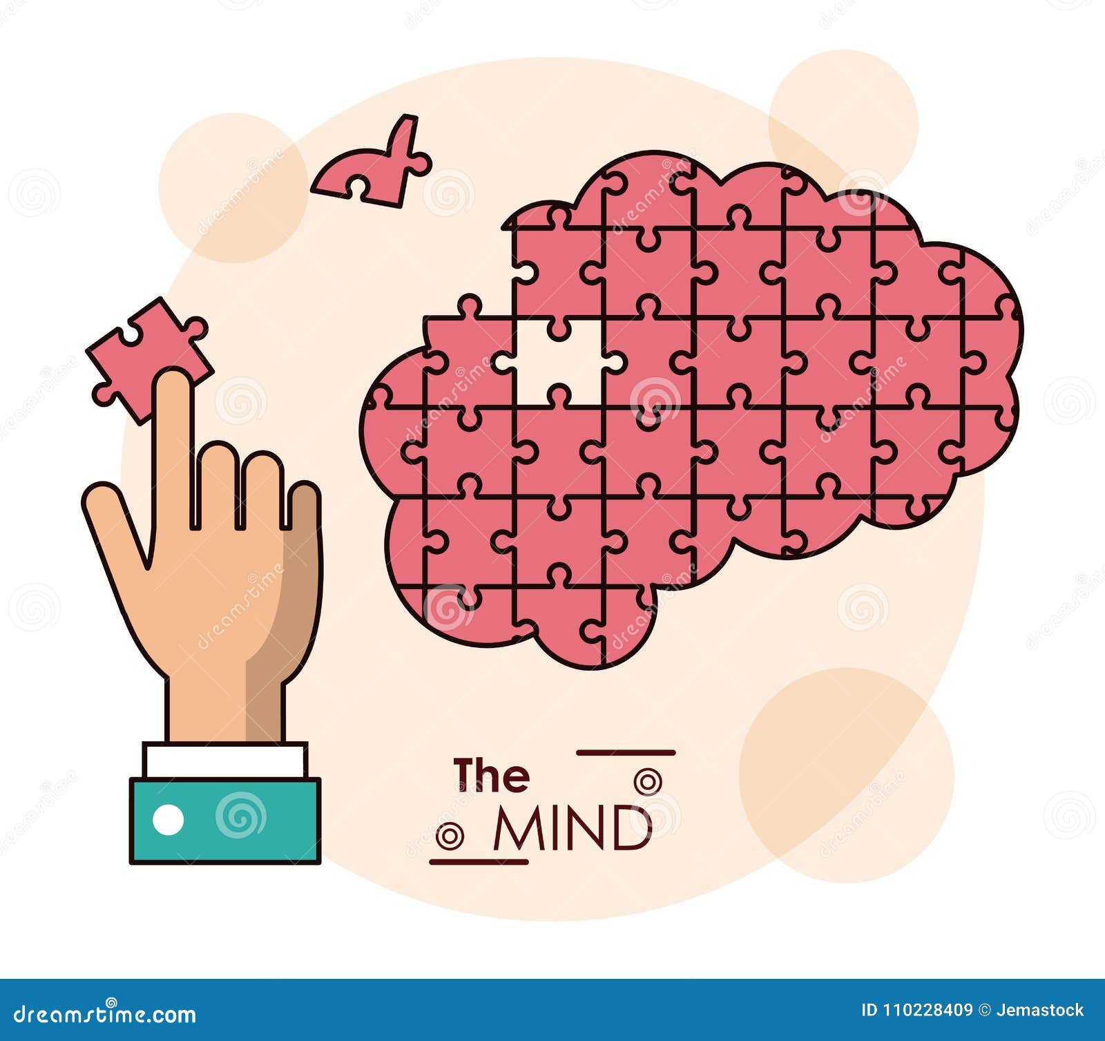 The Mind Hand Brain Puzzle Piece Jigsaw Stock Vector - Illustration of ...