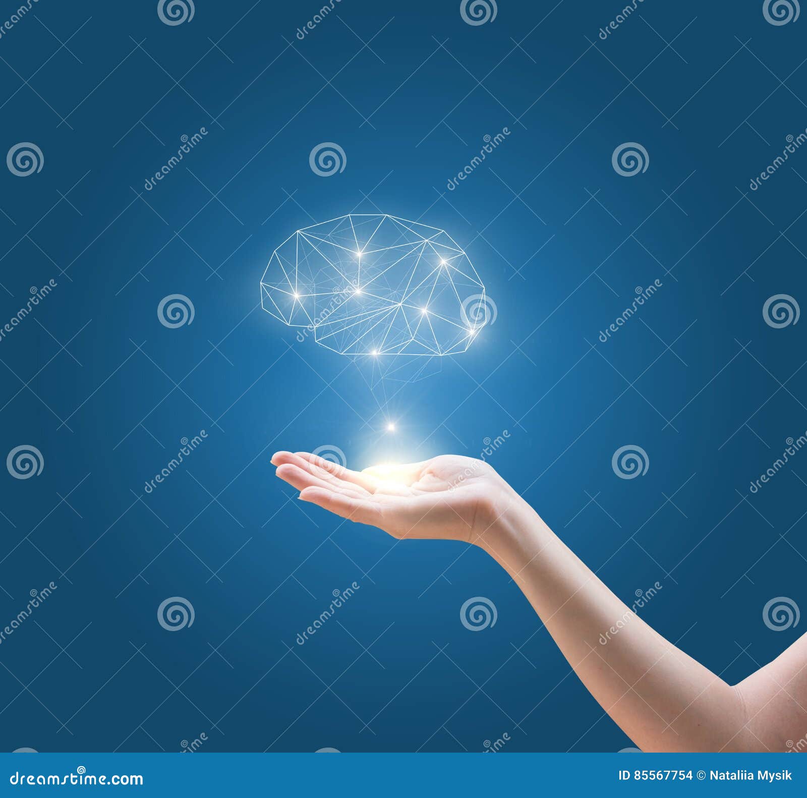 Mind in hand. stock photo. Image of finger, hand, innovation - 85567754