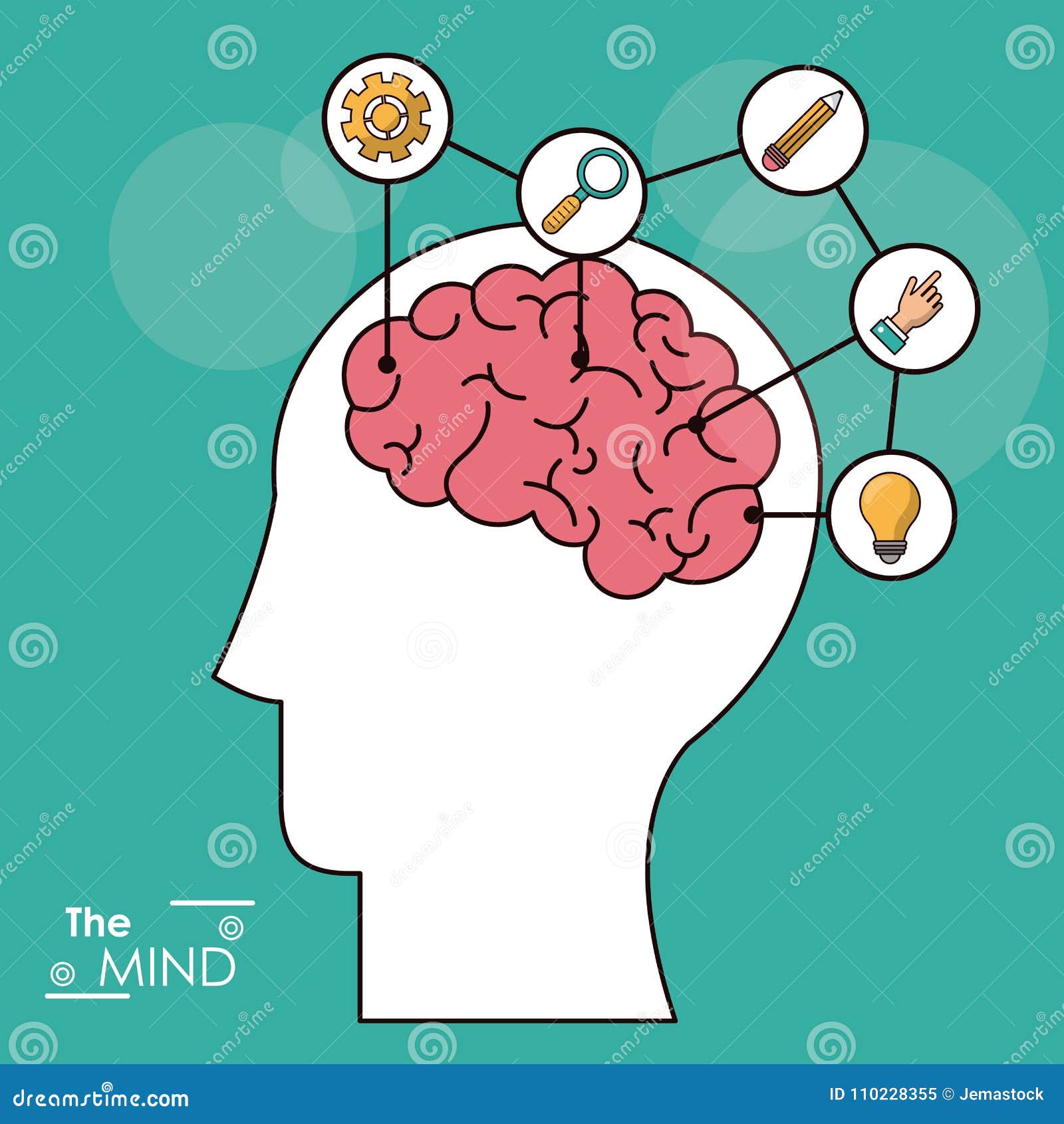 The Mind Head Brain Creativity Solution Knowledge Think Stock Vector ... The Mind Head Brain Creativity Solution Knowledge Think Stock Vector ...