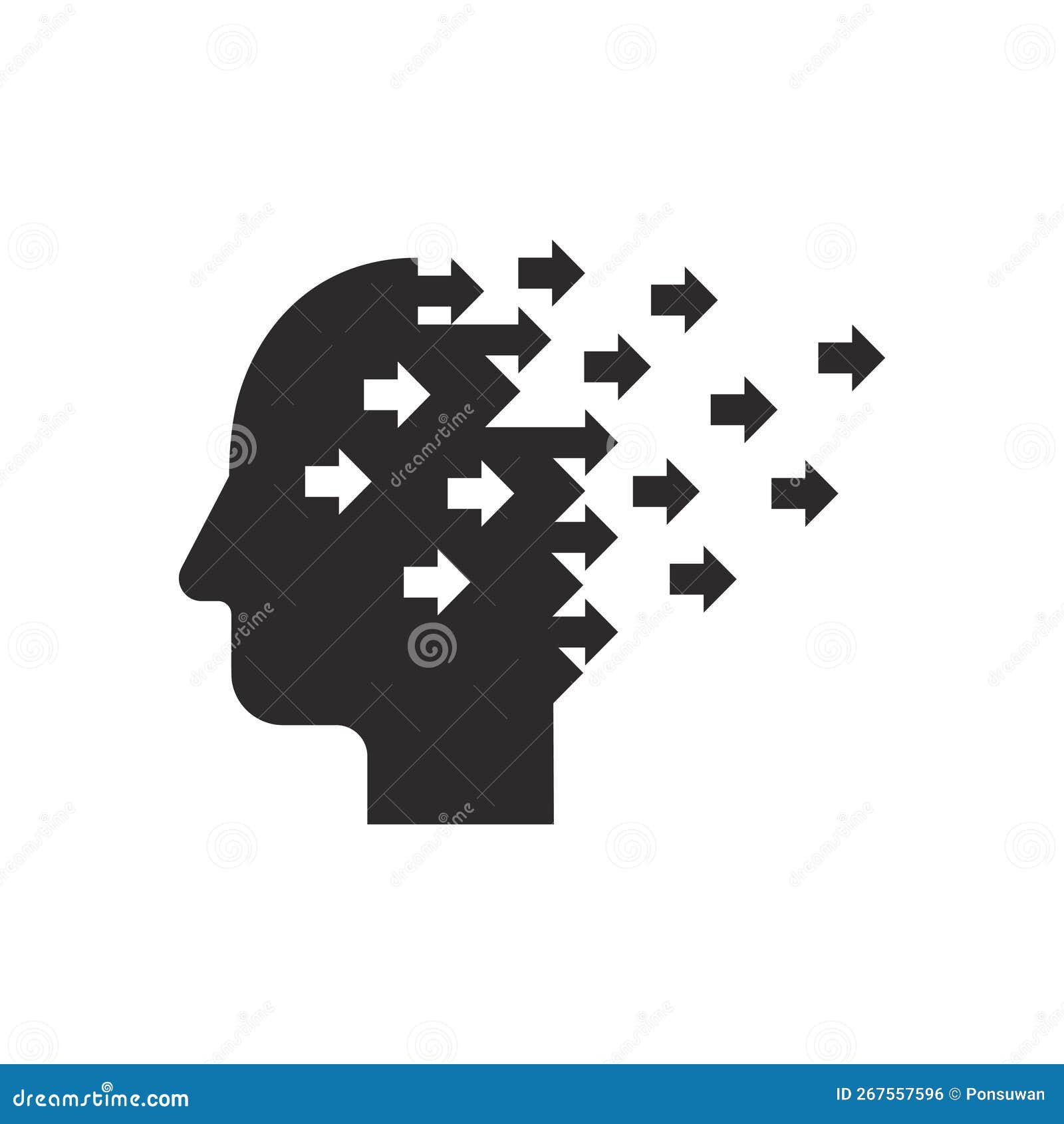 Mind Head Flat Icon. Mind Process Symbol Icon. for Web Design Symbols ...