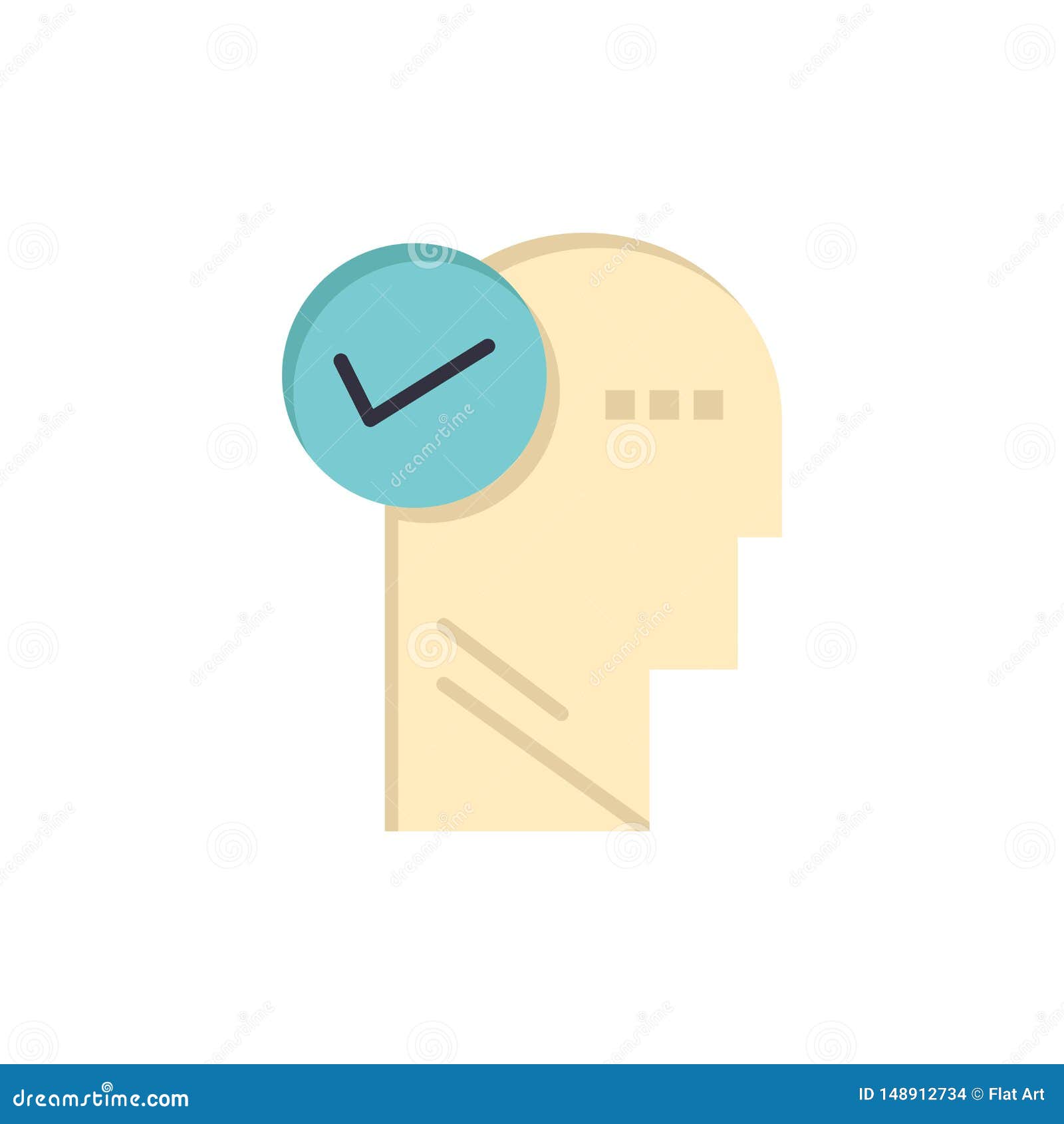 Mind, Head, Solution, Thinking Flat Color Icon. Vector Icon Banner ...