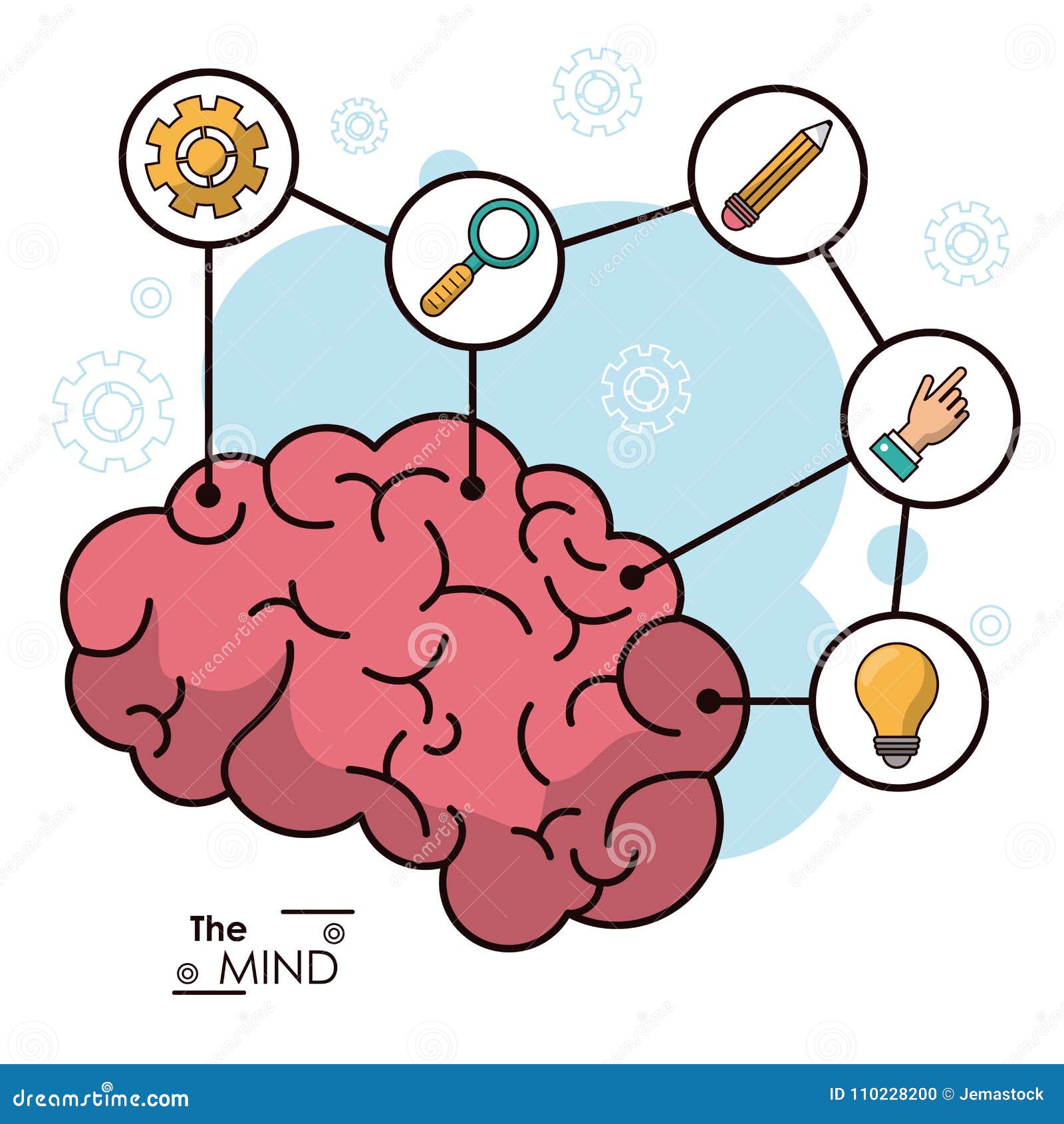 The Mind Human Brain Creative Innovation Idea Stock Vector ...