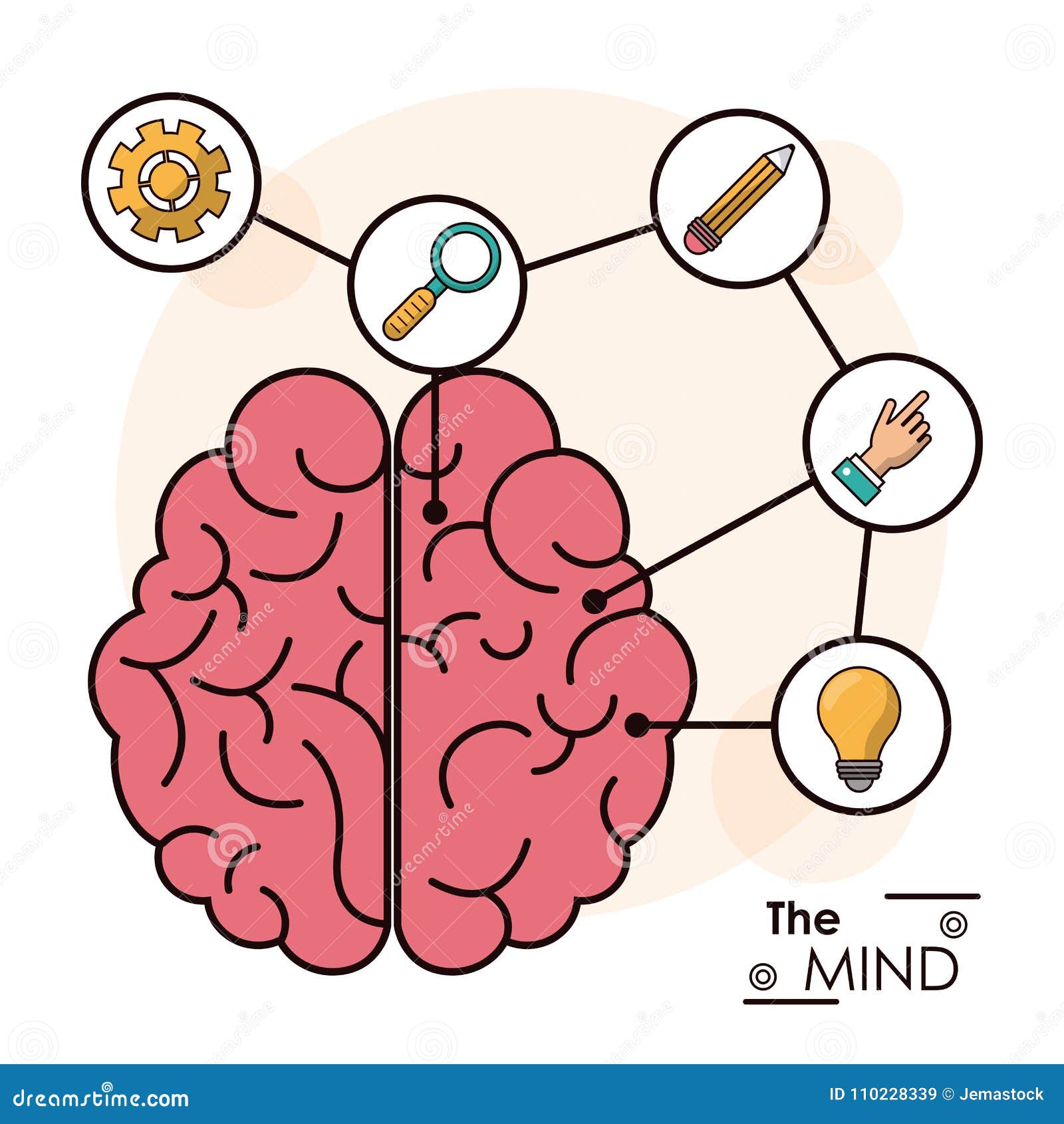The Mind Human Brain Memory Smart Creative Idea Stock Vector ...
