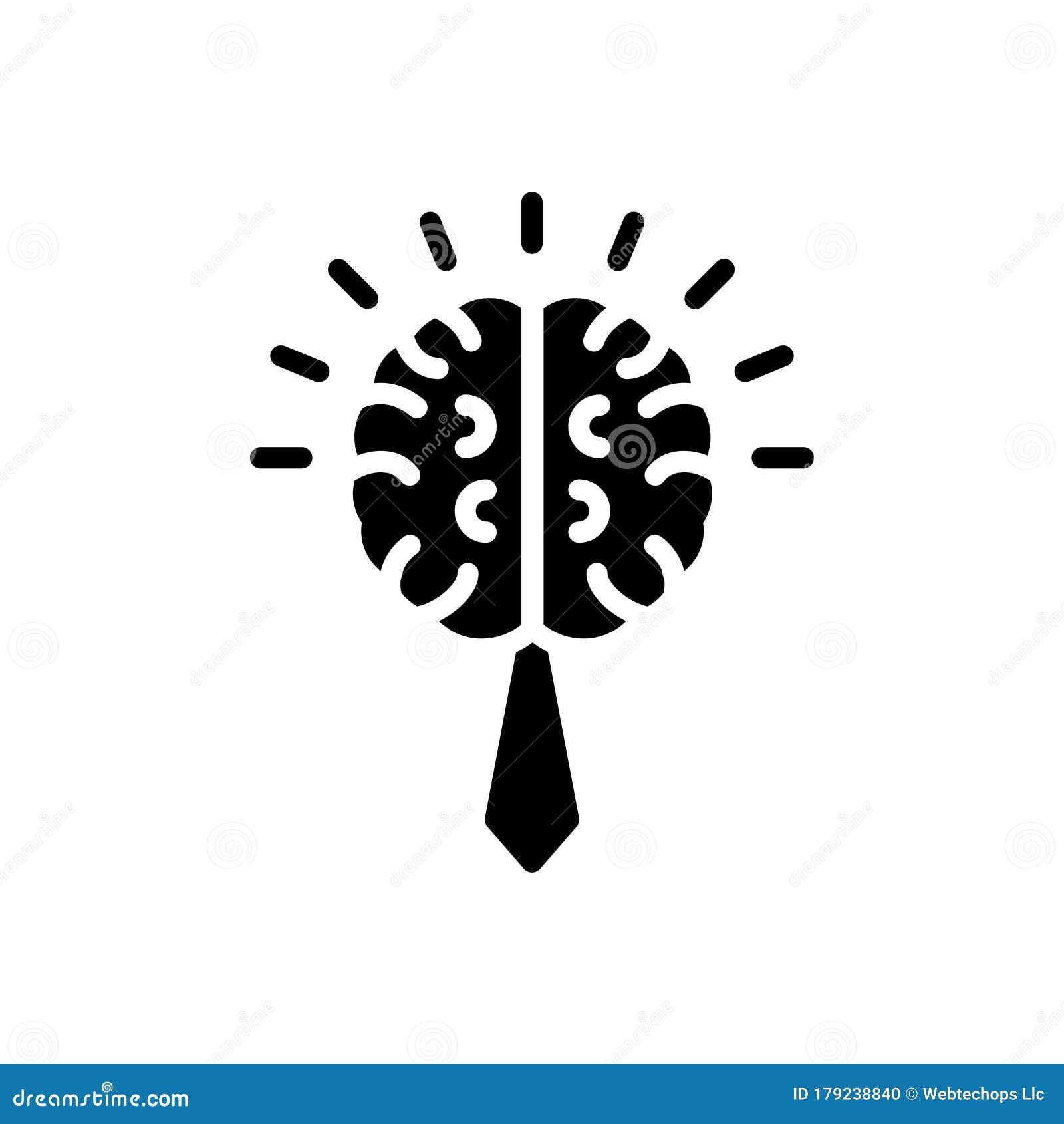 Black Solid Icon for Mind, Creative and Head Stock Vector ...